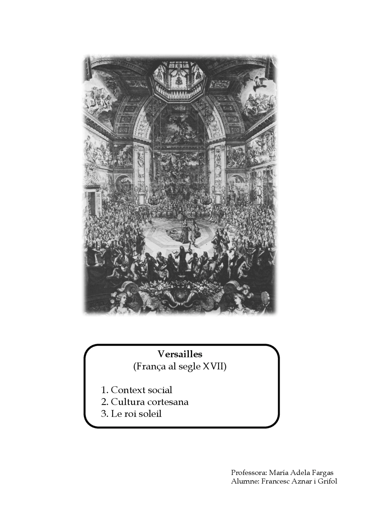 Treball Versailles - Guías, Proyectos, Investigaciones de Historia del Arte - Docsity