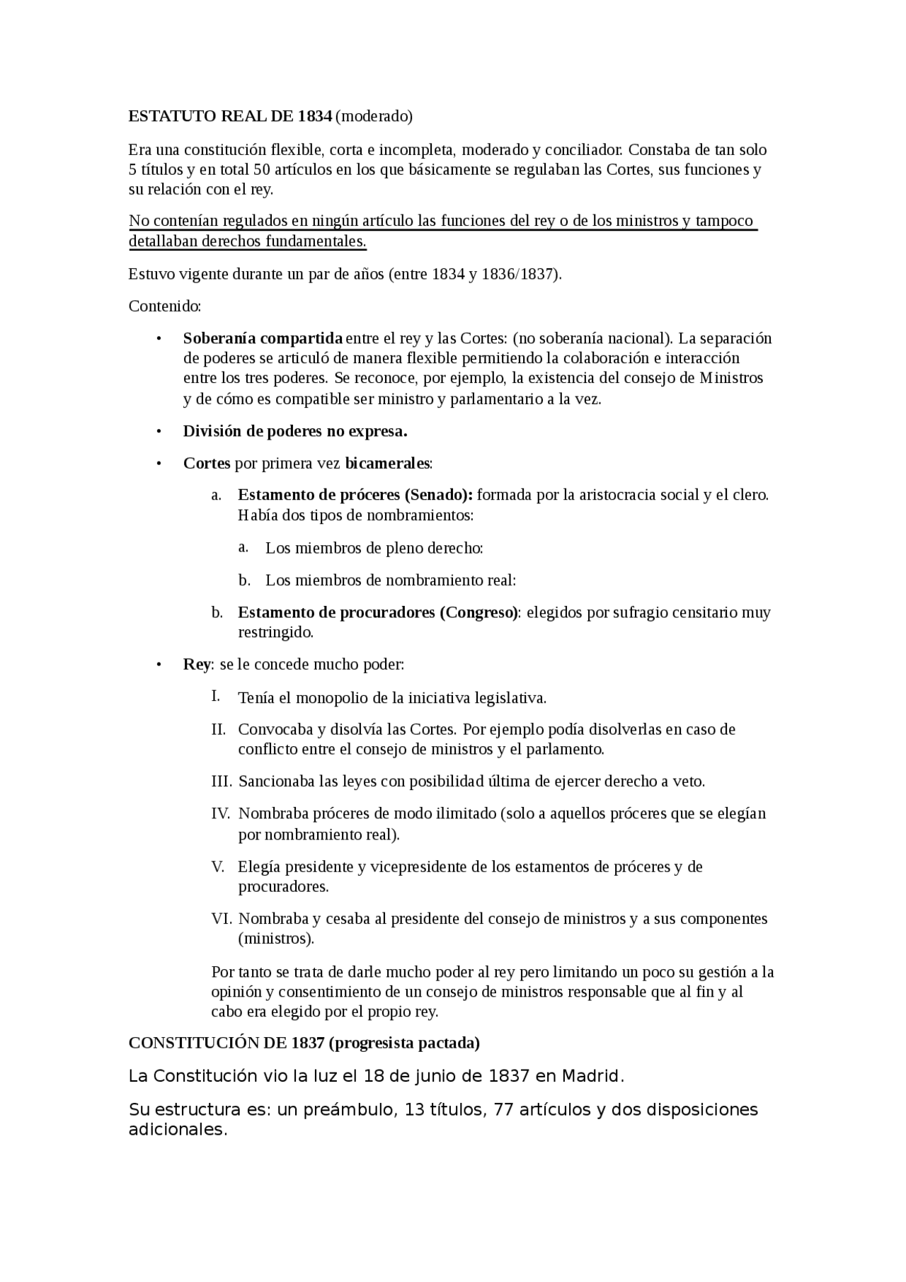 Características Constitución 1837 - Apuntes de Historia del Derecho ...