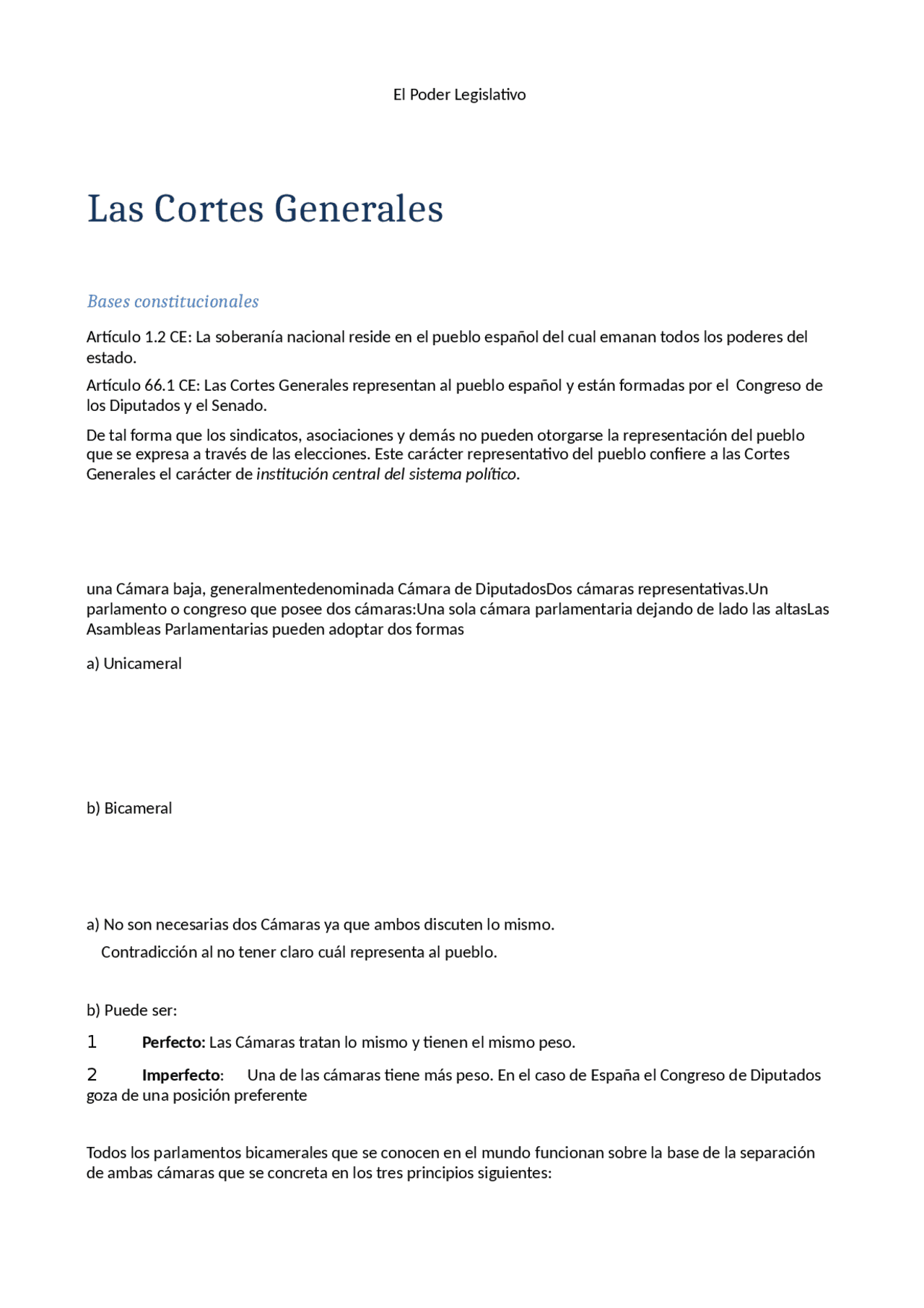 El Poder Legislativo Las Cortes Generales Apuntes De Derecho 0305