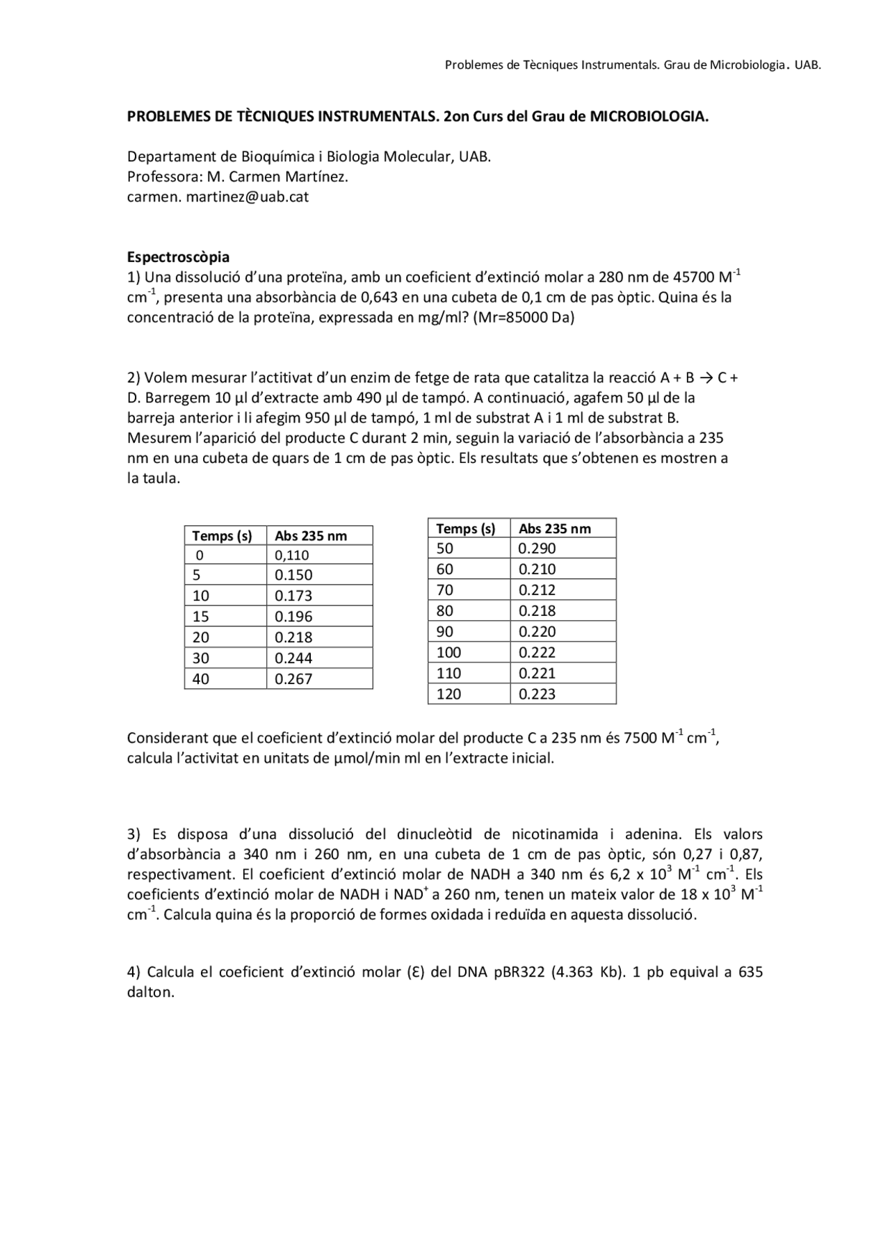 Problemas Tecnicas - Ejercicios de Microbiología | Docsity