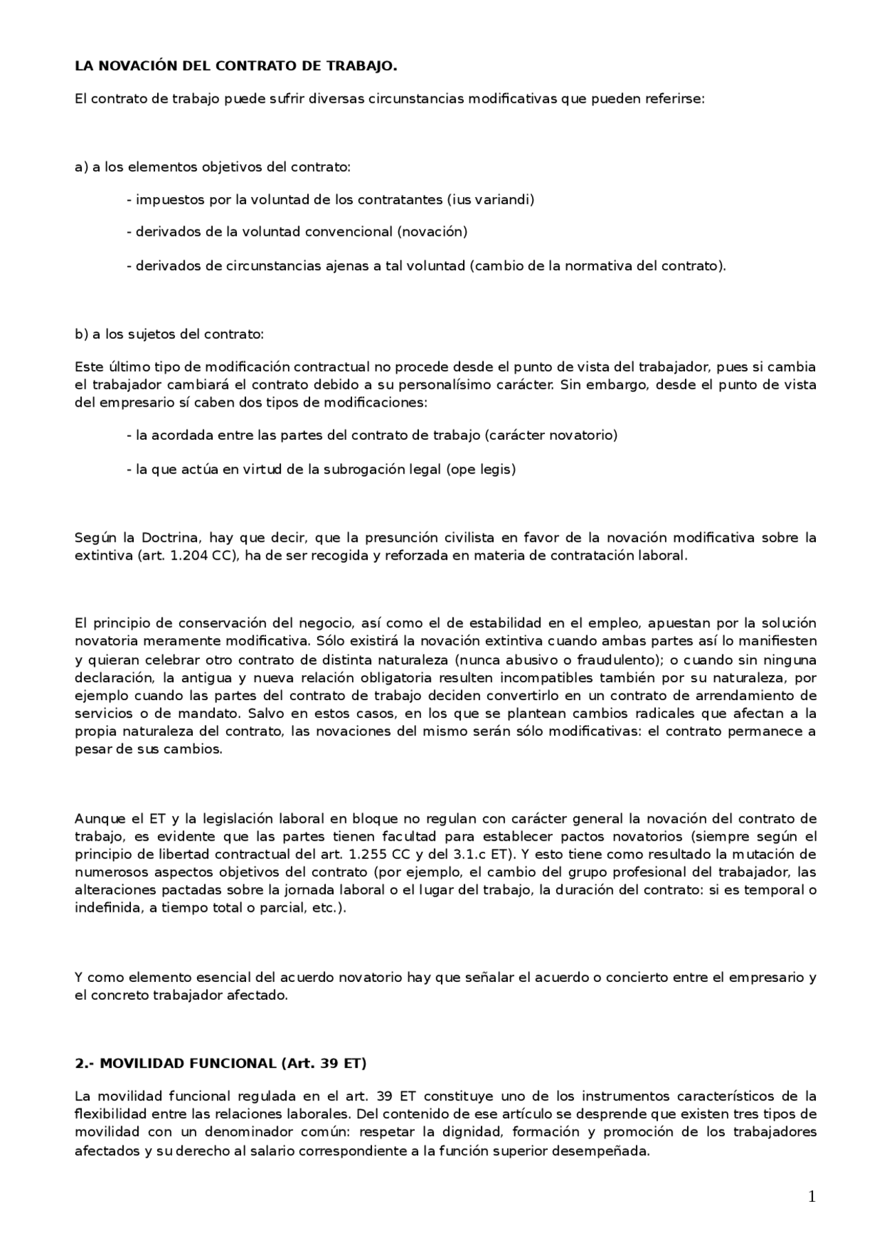Novacion contrato laboral - Apuntes de Derecho Laboral - Docsity Novacion contrato laboral - Apuntes de Derecho Laboral - Docsity