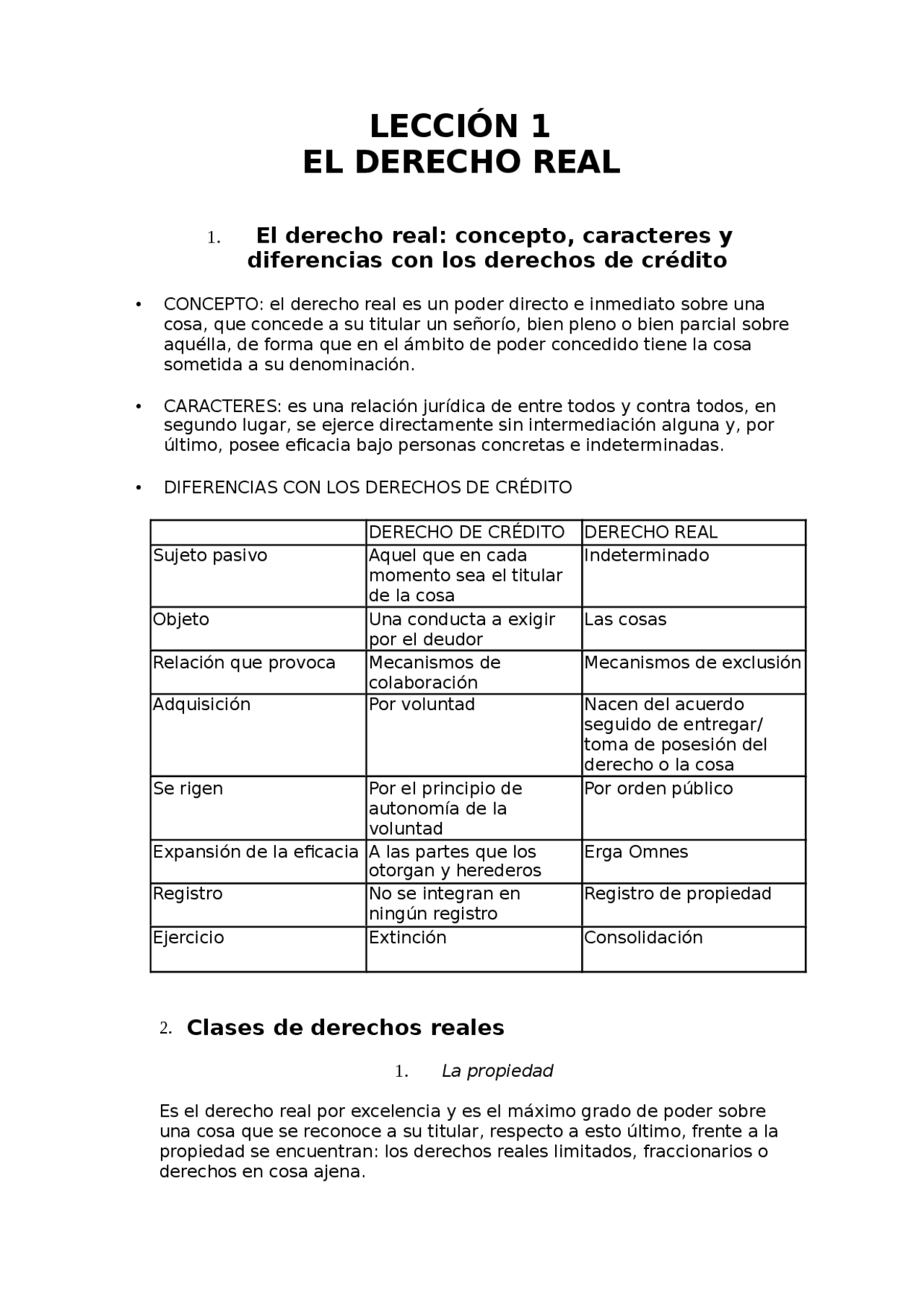 El derecho real: concepto, caracteres y diferencia - Apuntes de Derecho ...