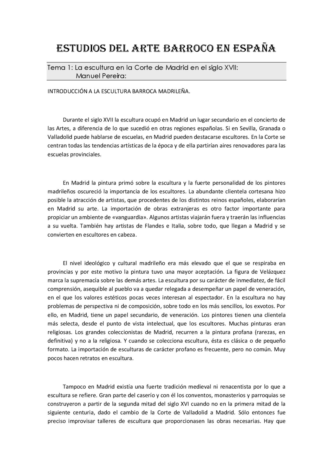 Arte barroco - Apuntes de Historia del Arte - Docsity