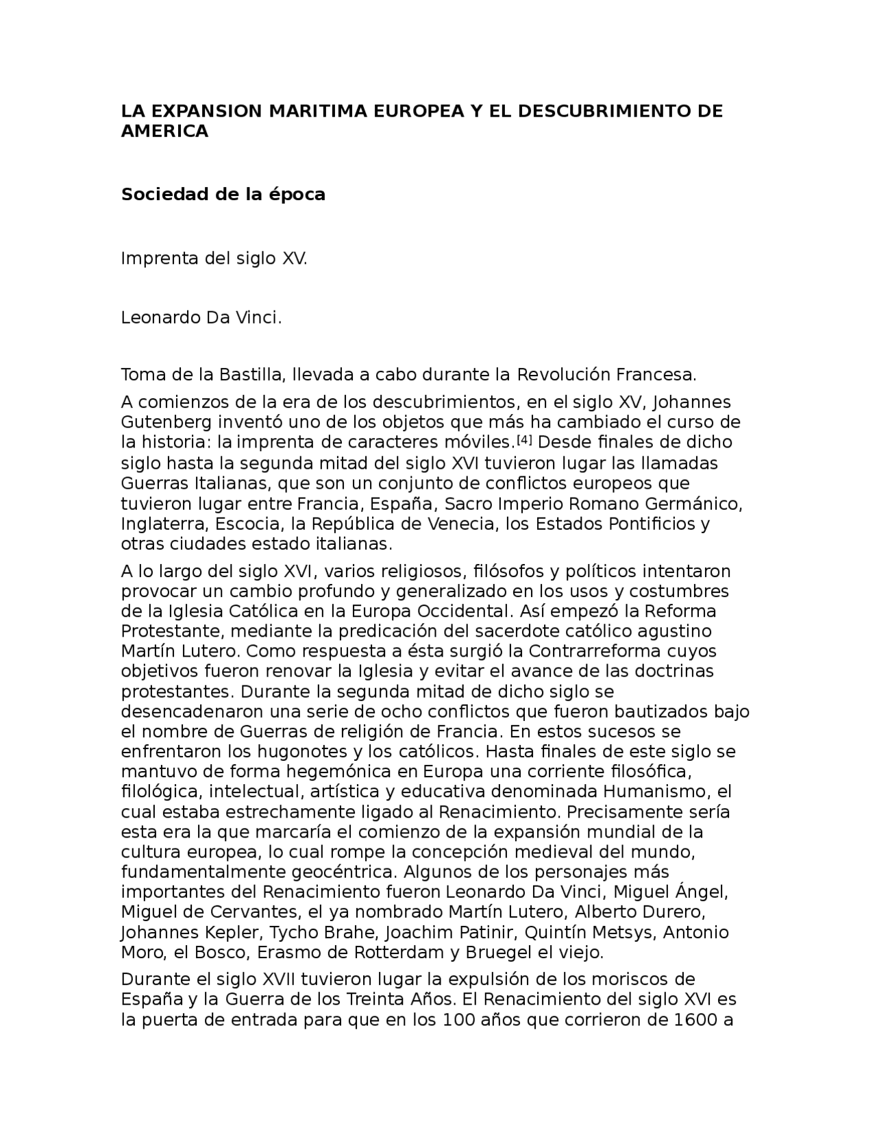 Expansión marítima europea y el descubrimiento de América - Apuntes de ...