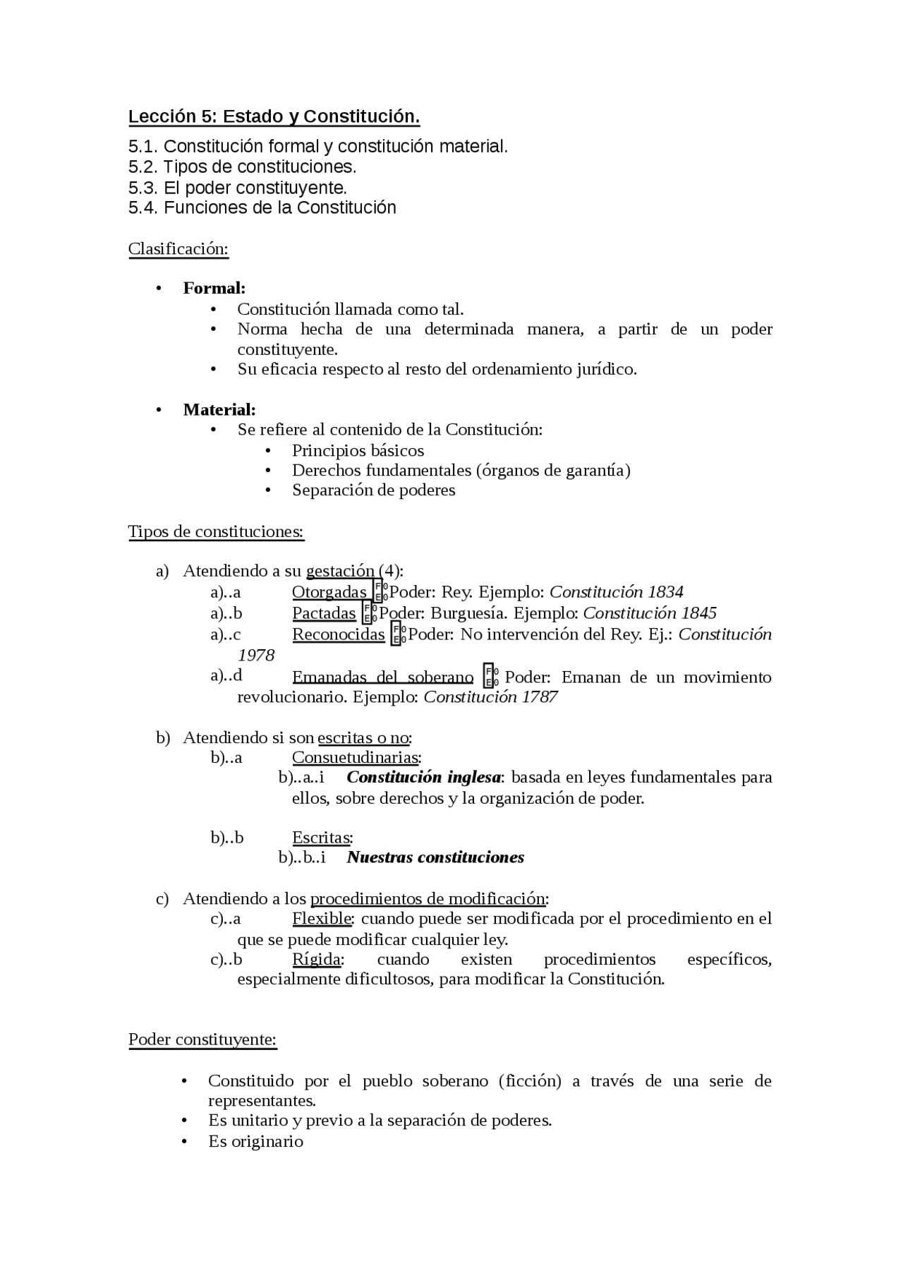 Lección 5: Estado y Constitución 5.1. Constitución formal y ...