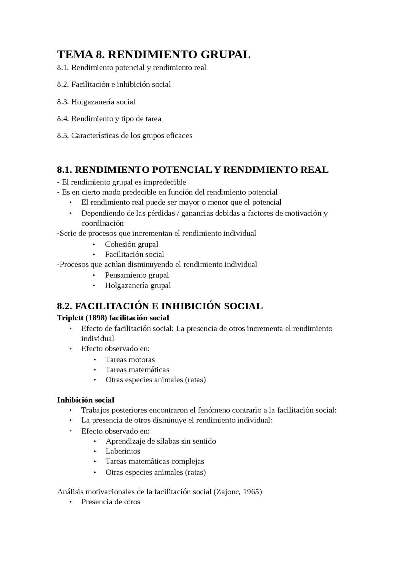 TEMA 8. RENDIMIENTO GRUPAL 8.1. Rendimiento potencial y rend - Apuntes ...