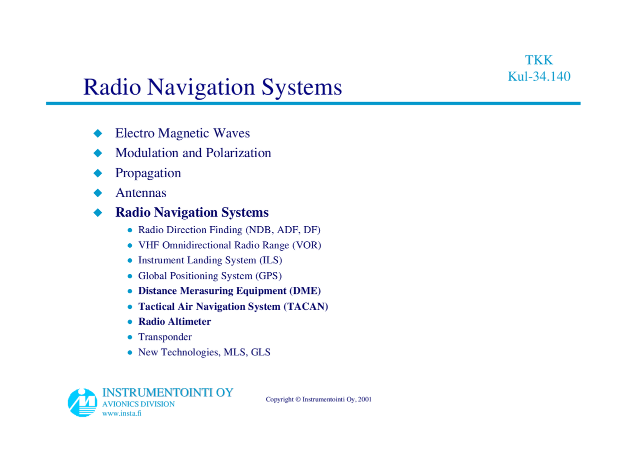 Radio Navigation Systems Radio Direction Findin - Apuntes de Ingeniería ...