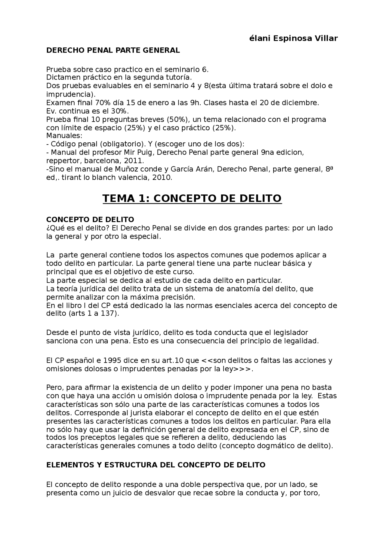 TEMA 1: CONCEPTO DE DELITO CONCEPTO DE DELITO ¿Qué es el delito ...
