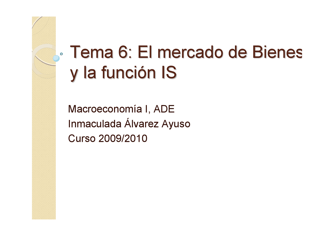 Modelo Is-Lm - Apuntes de Macroeconomía - Docsity