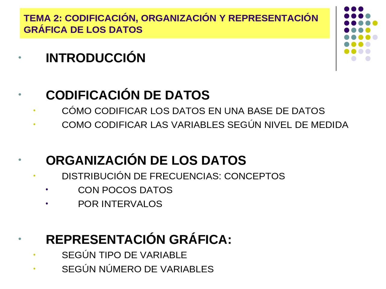 CODIFICACIÓN DE DATOS - Apuntes de Psicología - Docsity
