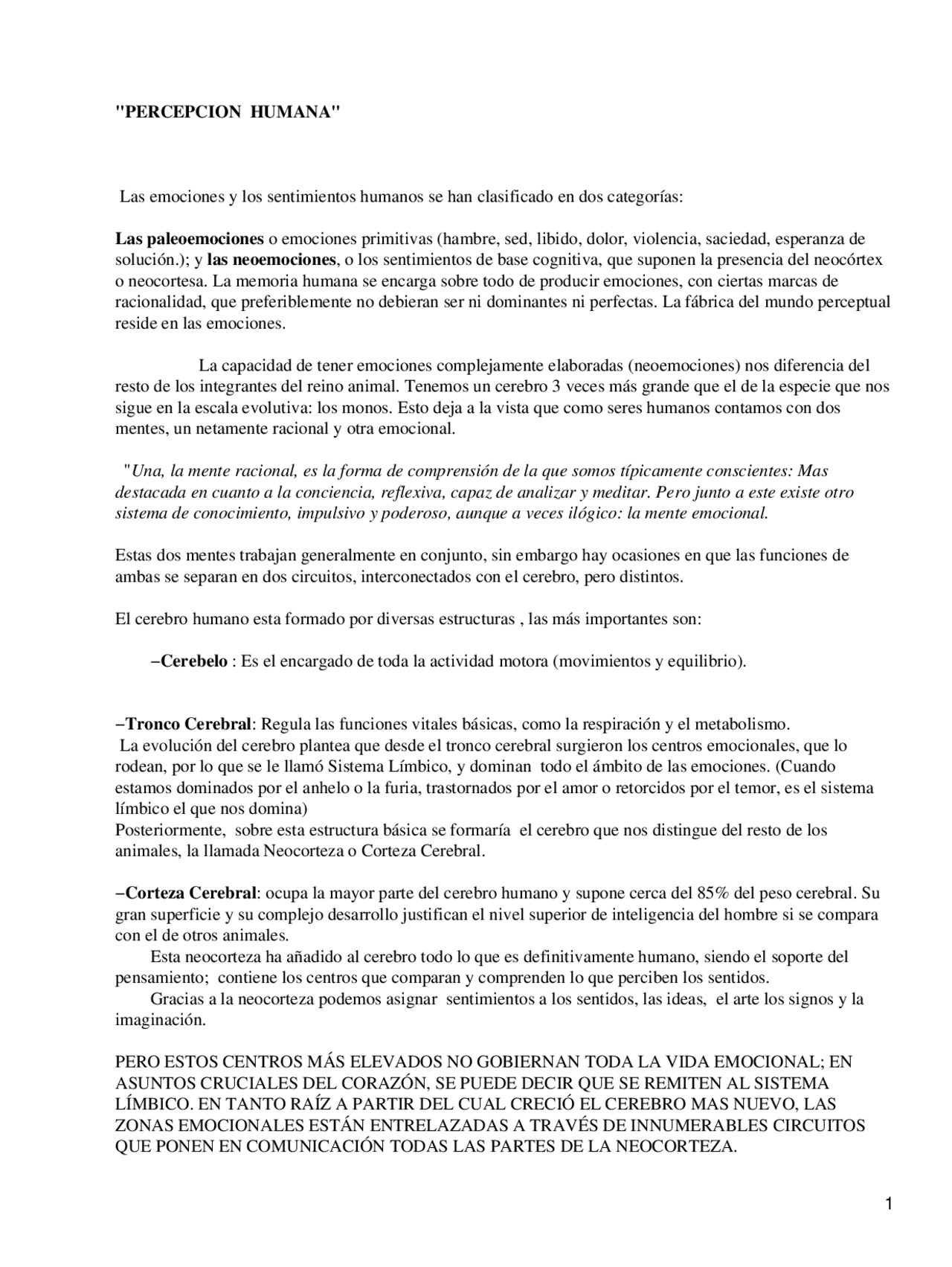 Percepción Humana - Apuntes de Psicología - Docsity