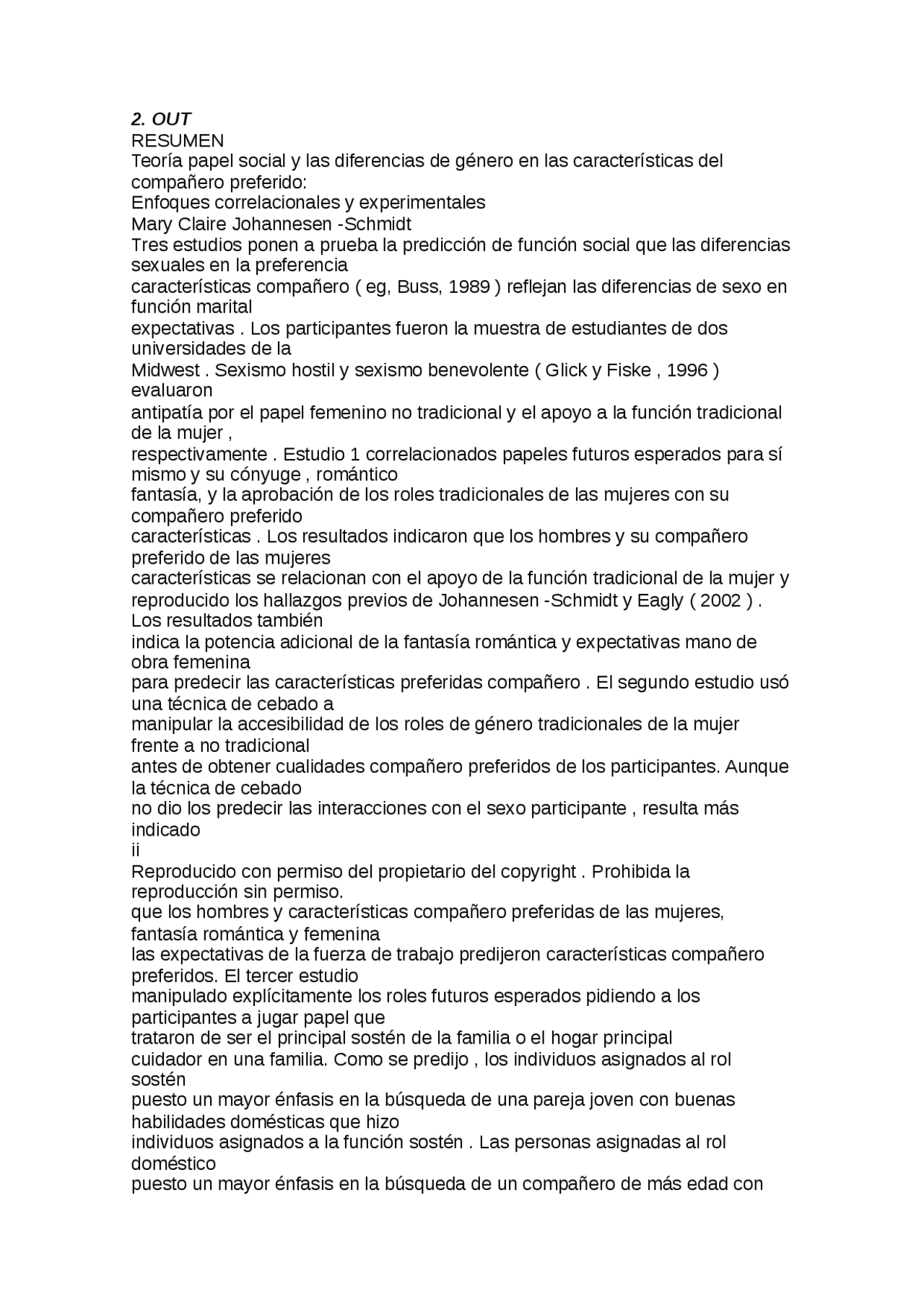 Teoría del papel social - Apuntes de Psicología - Docsity