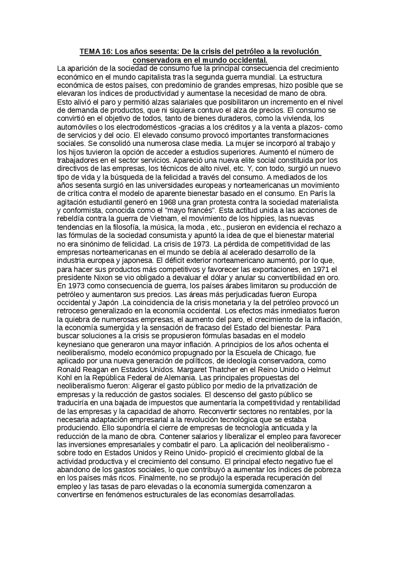 Los años sesenta: de la crisis del petróleo a la revolución ...