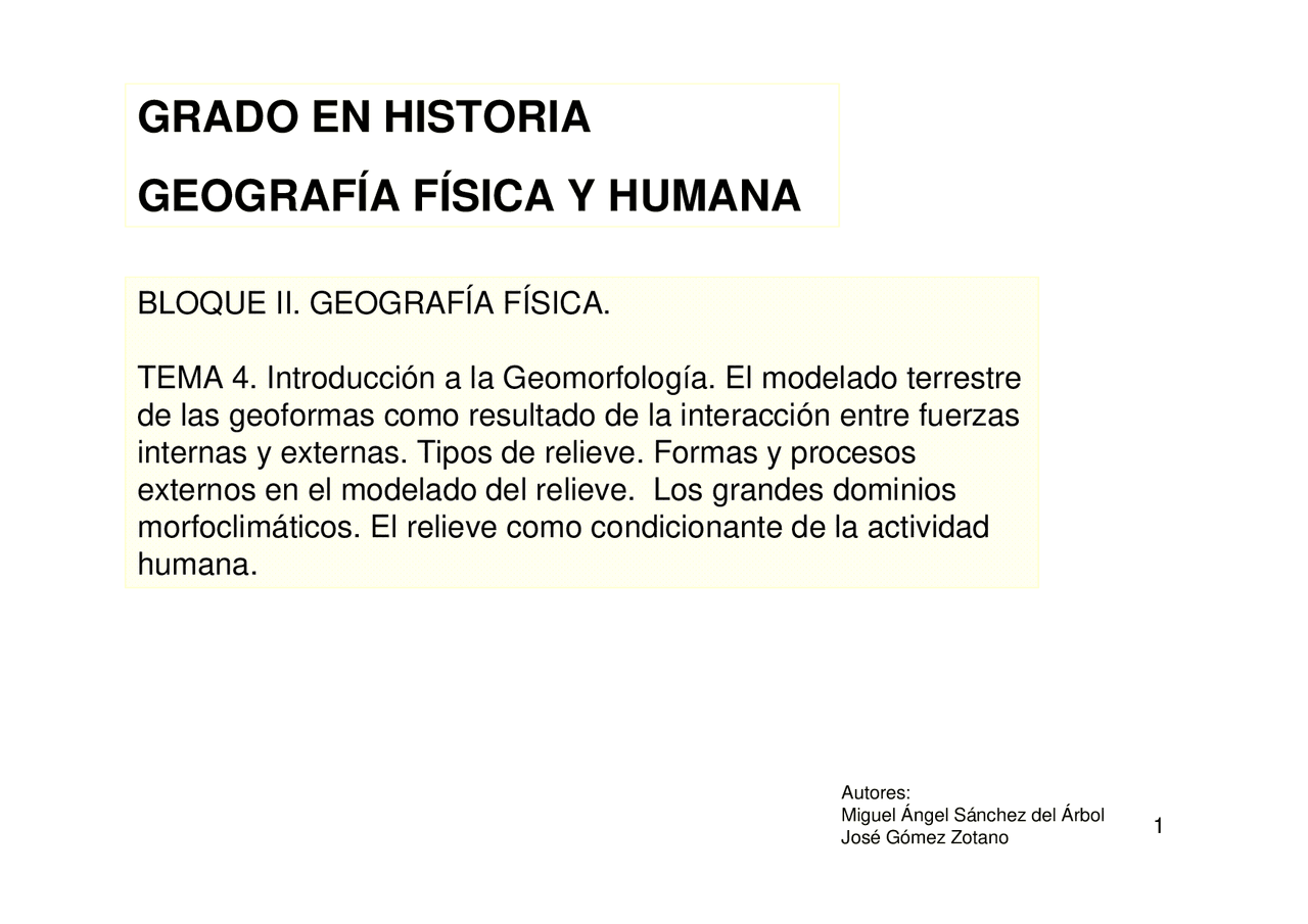 Geografía humana y física. - Apuntes de Geografía - Docsity