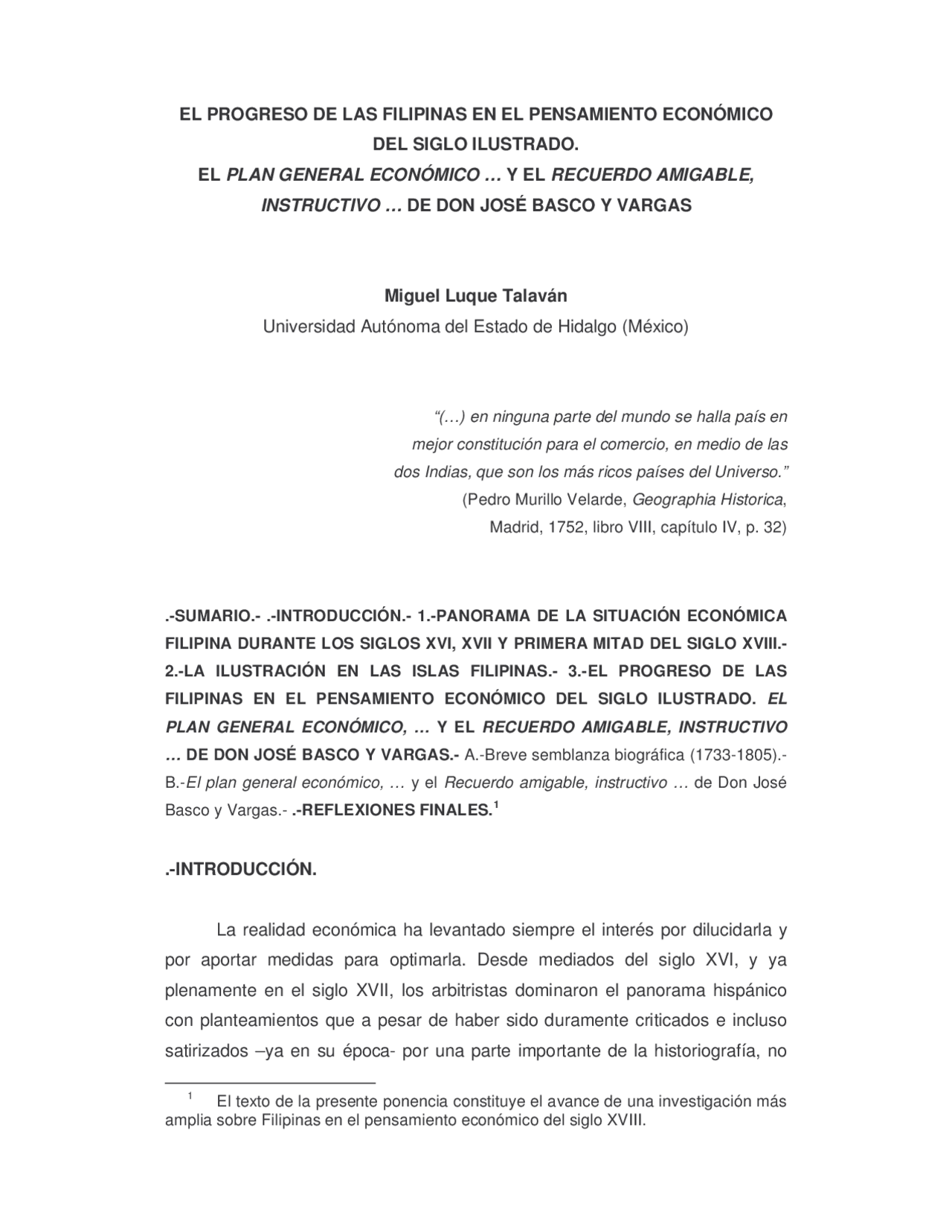 EL PROGRESO DE LAS FILIPINAS EN EL PENSAMIENTO ECONÓMICO DEL SIGLO ...