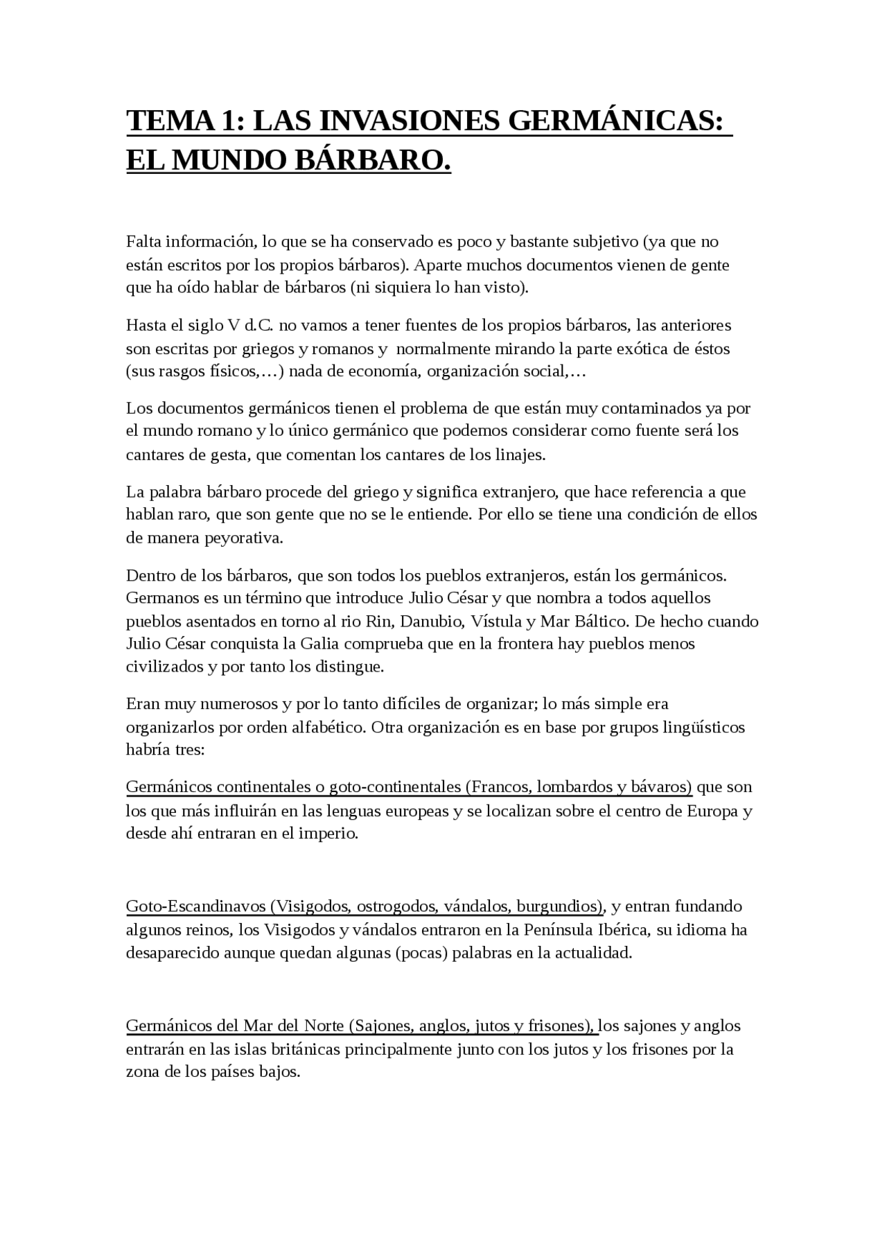 Invasiones germánicas - Apuntes de Historia de la Edad Media - Docsity