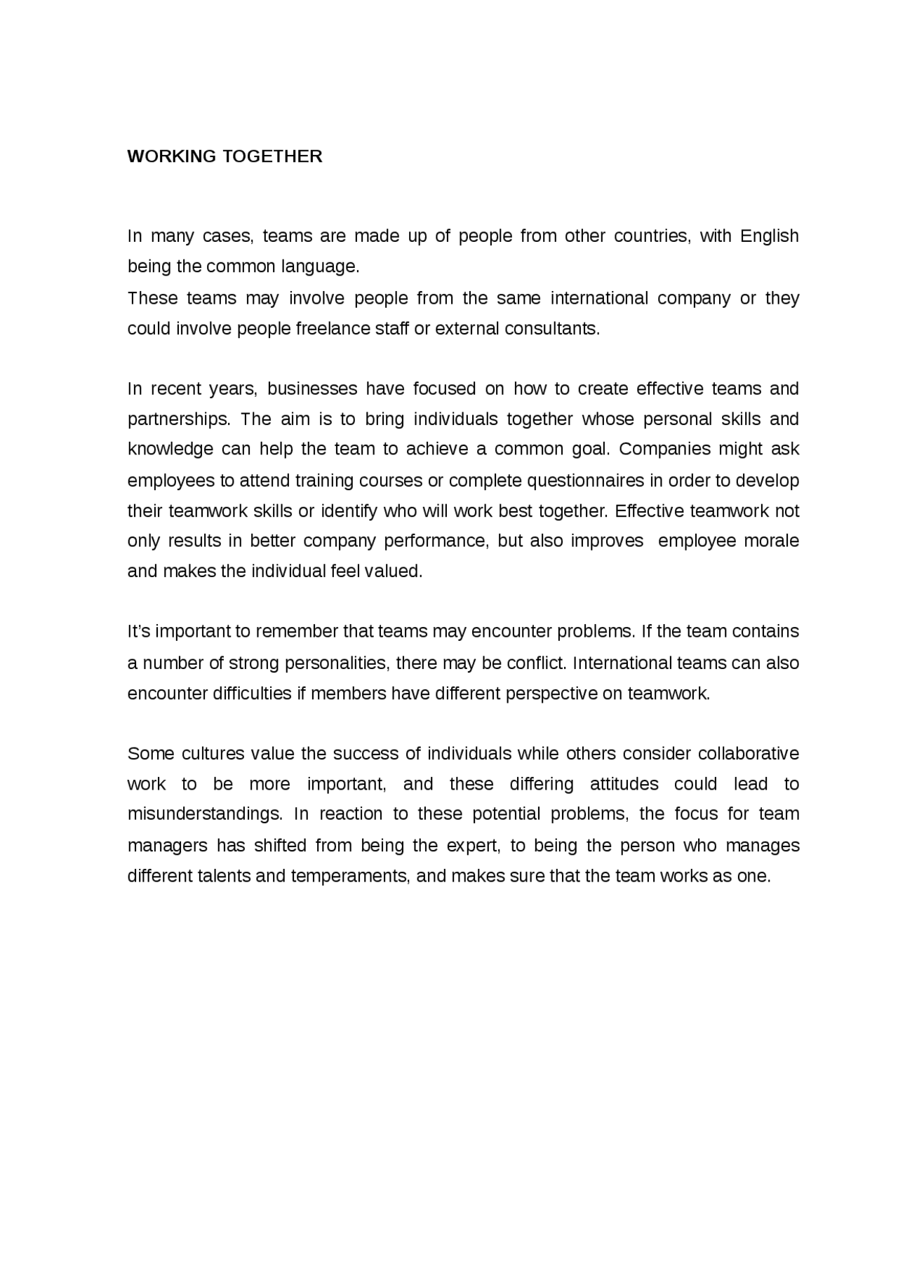 Effective Teamwork and Partnerships: Collaborating Across Cultures and ...