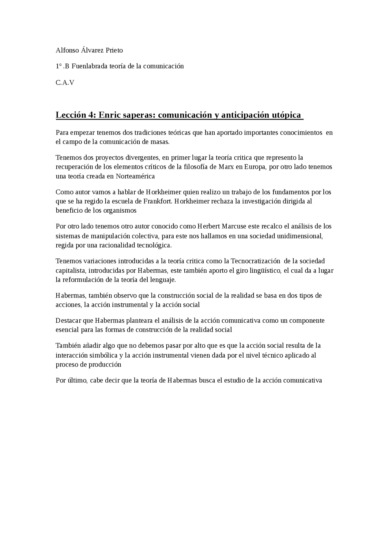 Leccion numero 4 de jose carlos sendin - Apuntes de Comunicación ...