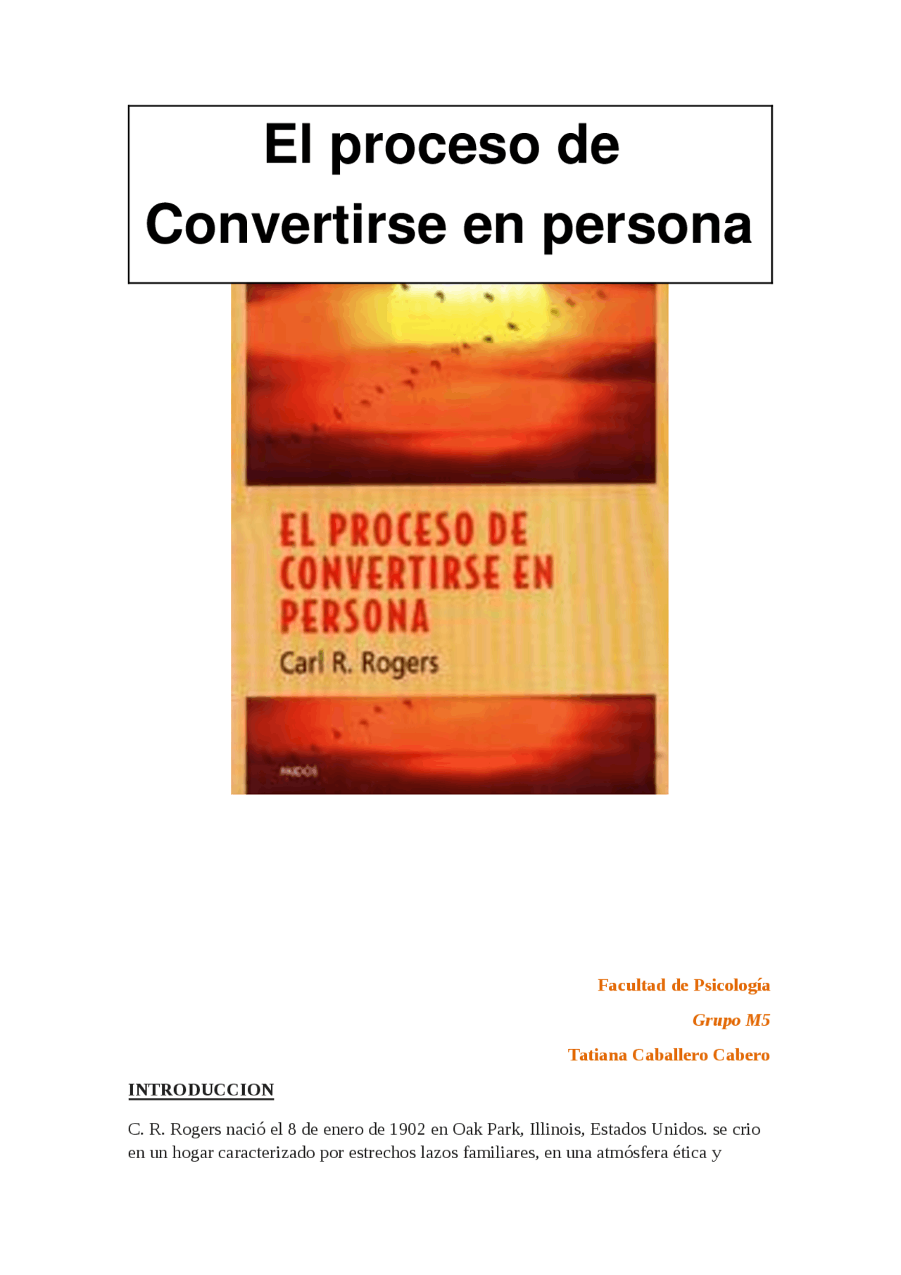 Trabajo libro: Proceso de convertirse en persona - Guías, Proyectos ...
