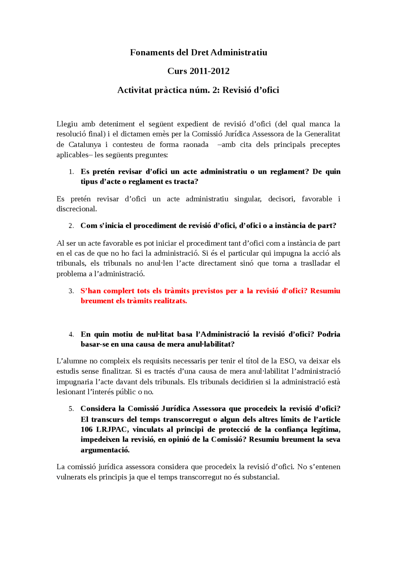 Practica admin - Ejercicios de Derecho Administrativo - Docsity