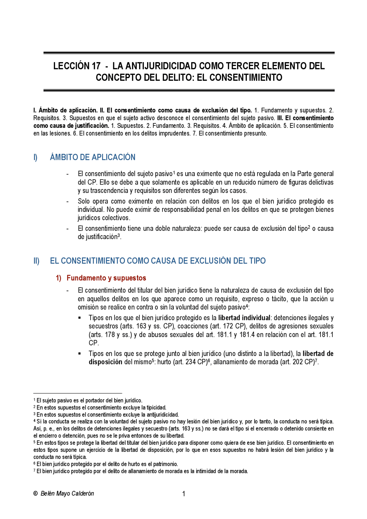 LECCIÓN 17 LA ANTIJURIDICIDAD COMO TERCER ELEMENTO DEL CO - Apuntes de ... LECCIÓN 17 LA ANTIJURIDICIDAD COMO TERCER ELEMENTO DEL CO - Apuntes de ...
