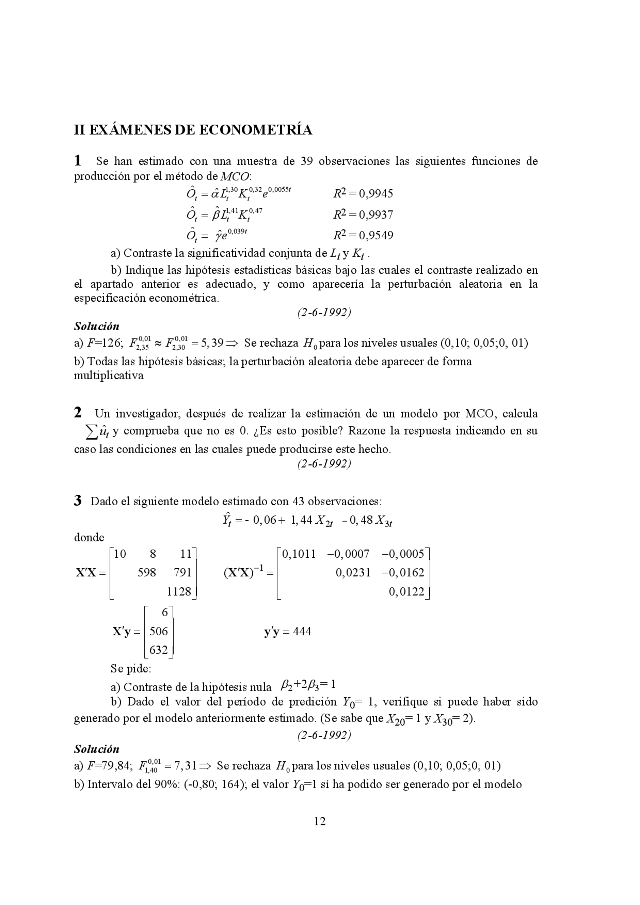 EJERCICIOS ECONOMETRIA - Ejercicios de Econometría - Docsity