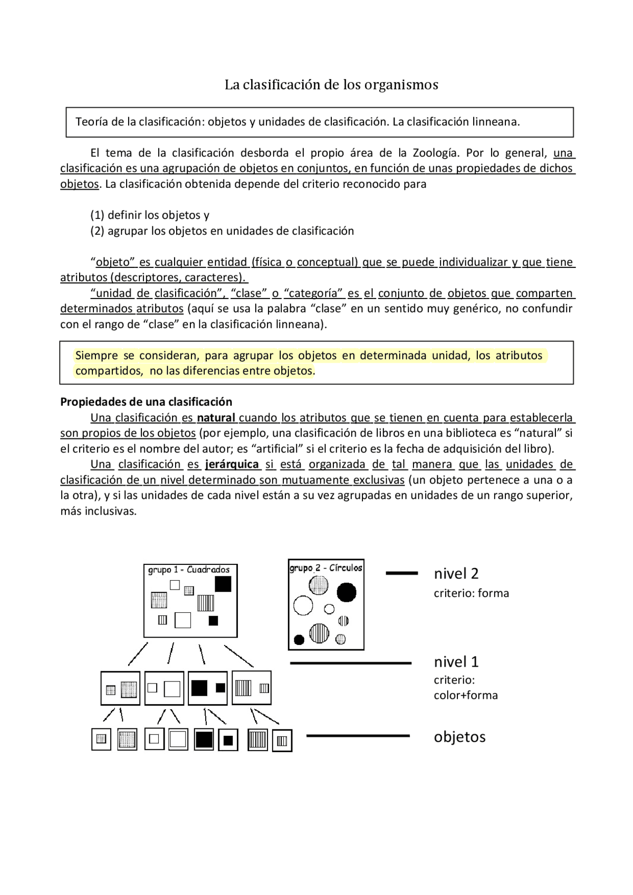 La clasificación de los organismos - Apuntes de Zoología - Docsity