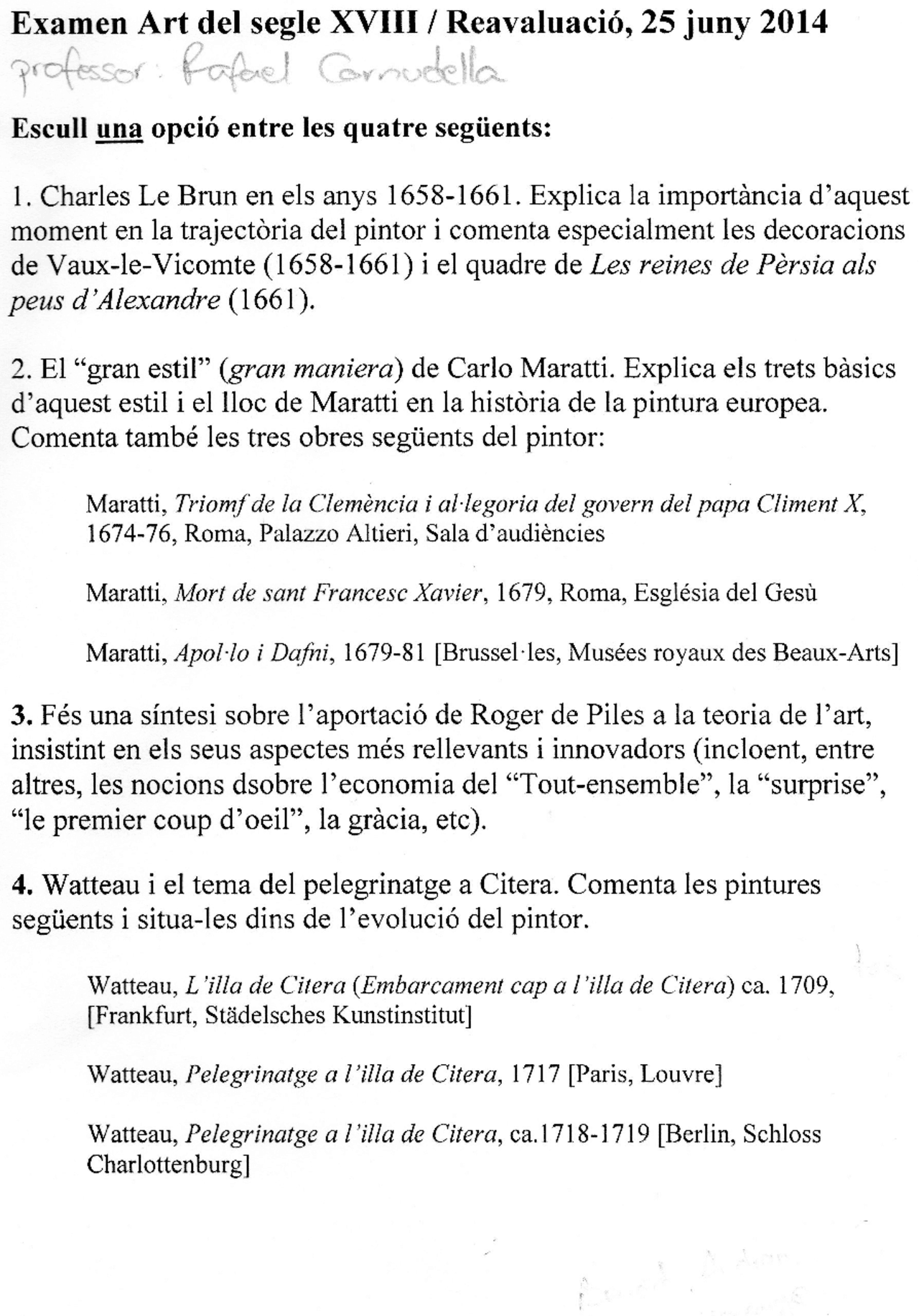 Historia del Arte 06 2014 - Exámenes de Historia del Arte - Docsity