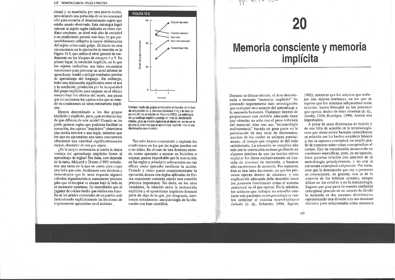 Memoria implicita - Apuntes de Psicología - Docsity