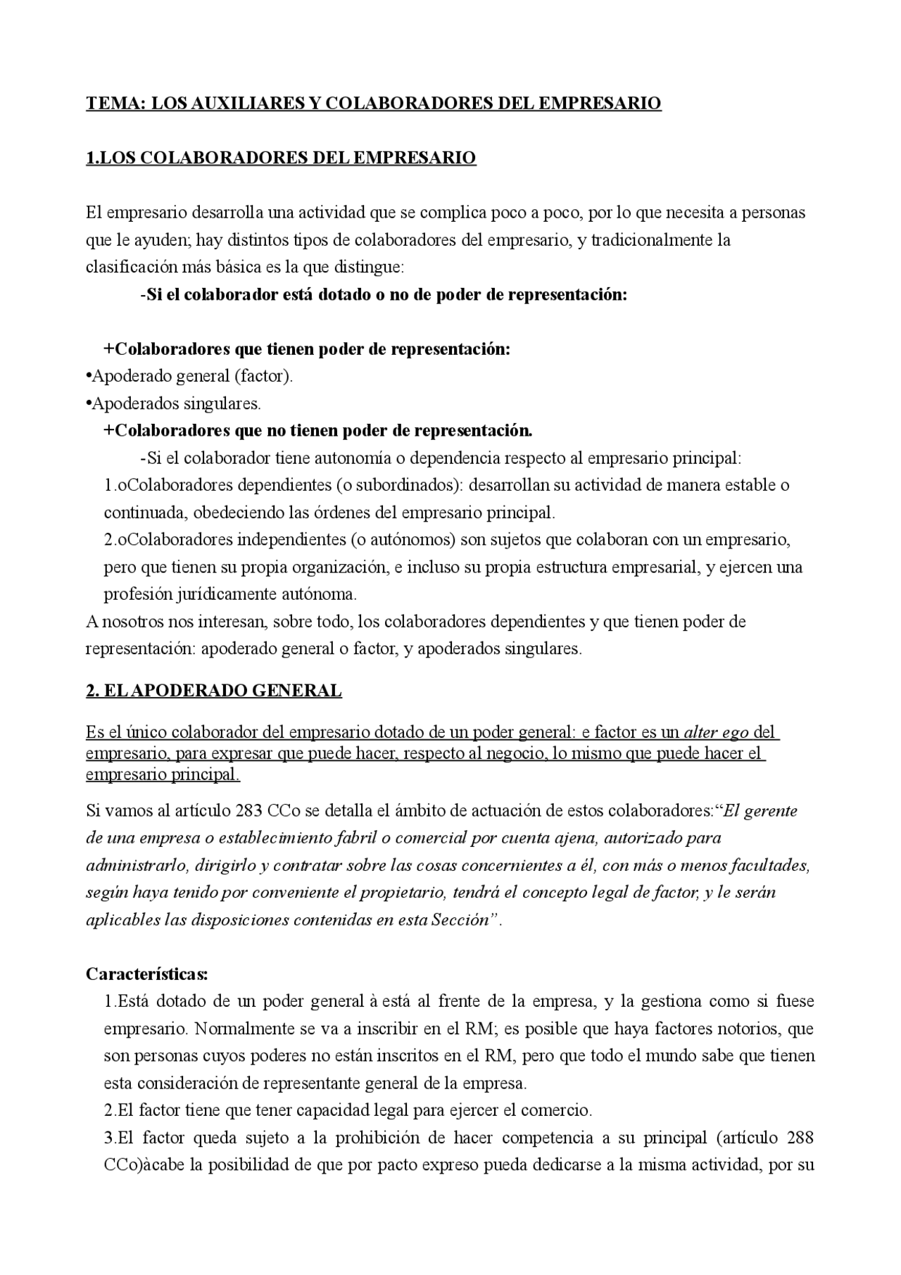 Los Colaboradores y Apoderados del Empresario: Tipos y Funciones - Prof ...
