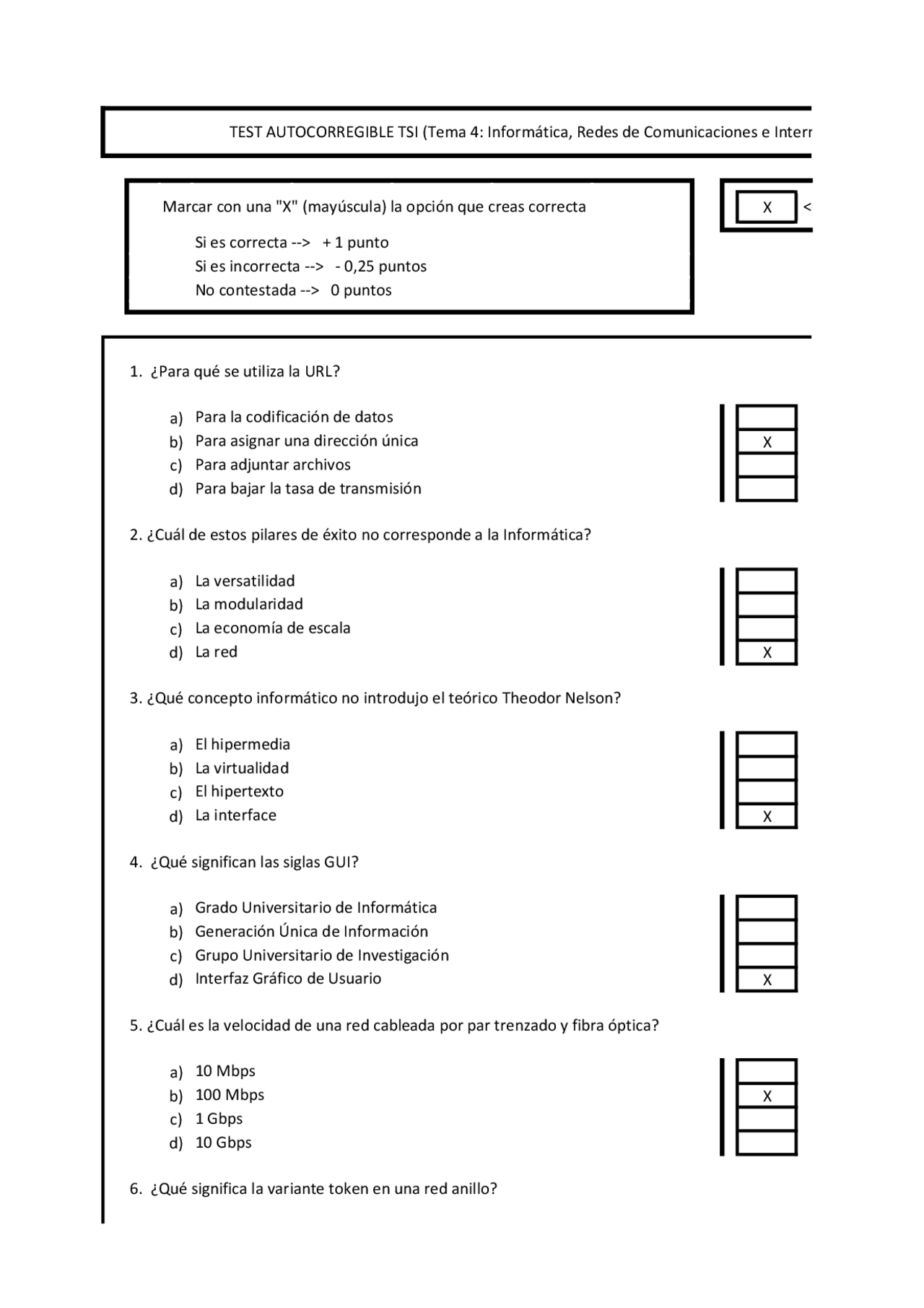 Test 1. - Exámenes de Comunicación Audiovisual - Docsity