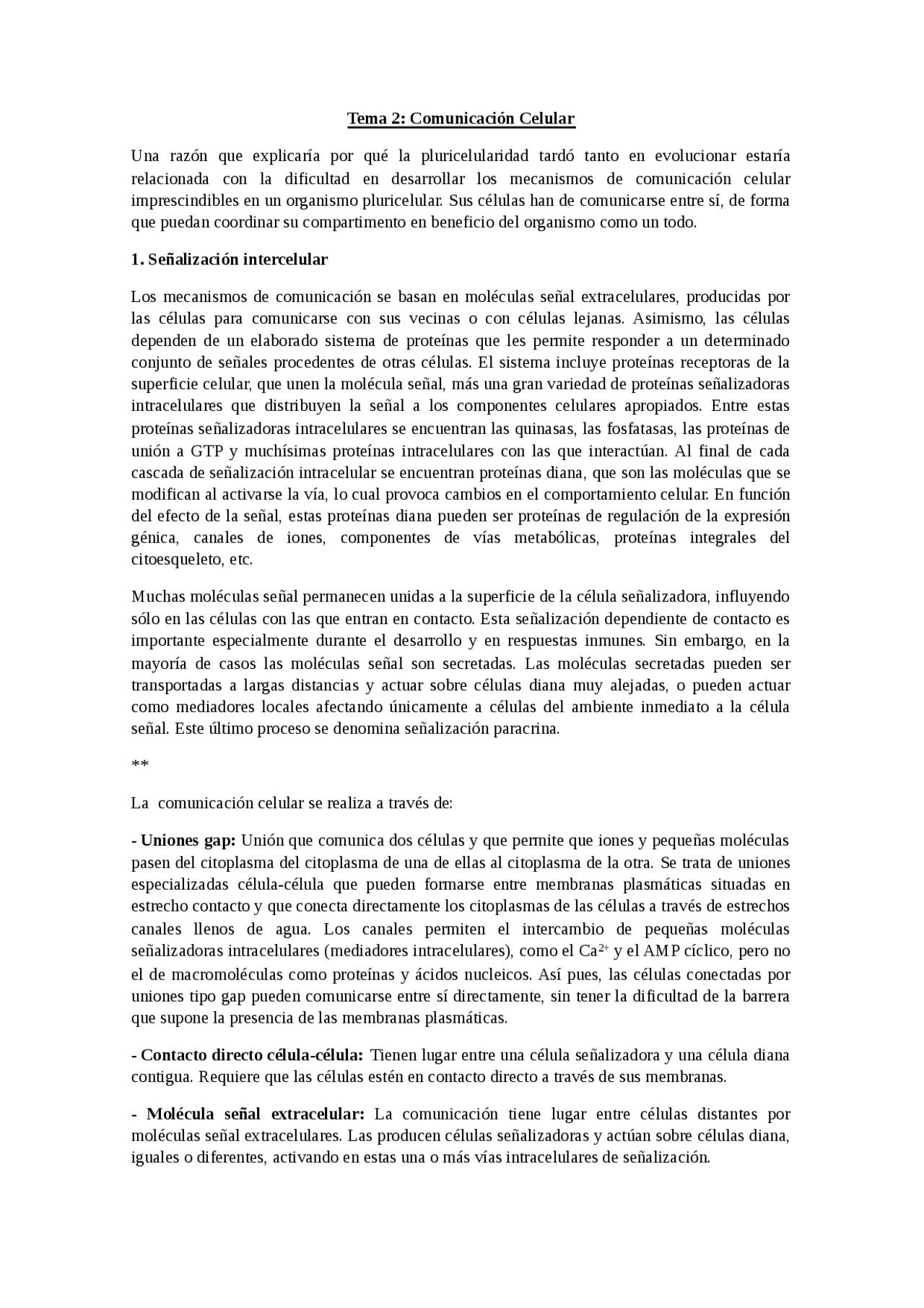 La Comunicación Celular Apuntes De Biología Celular Docsity