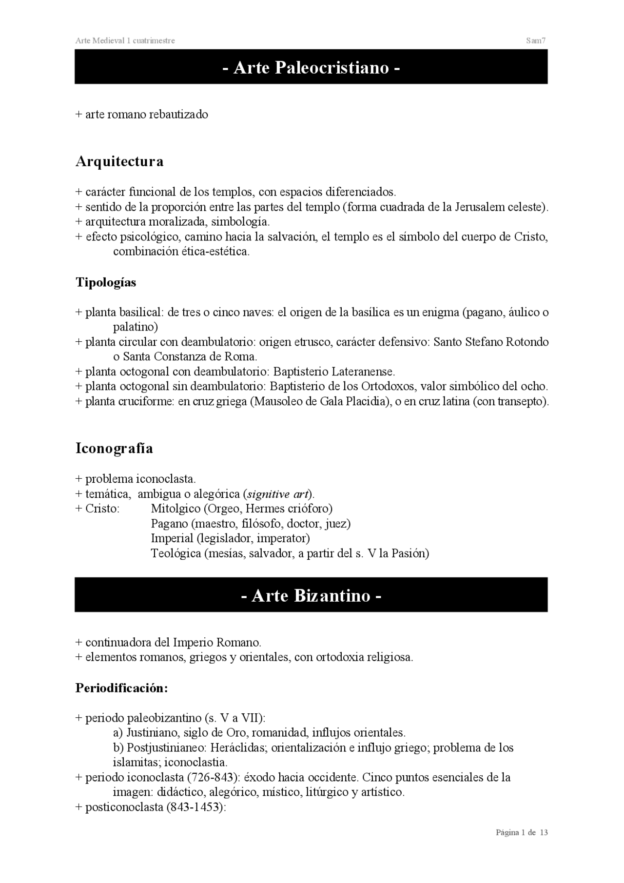 Esquema arte medieval - Esquemas y mapas conceptuales de Historia del Arte - Docsity