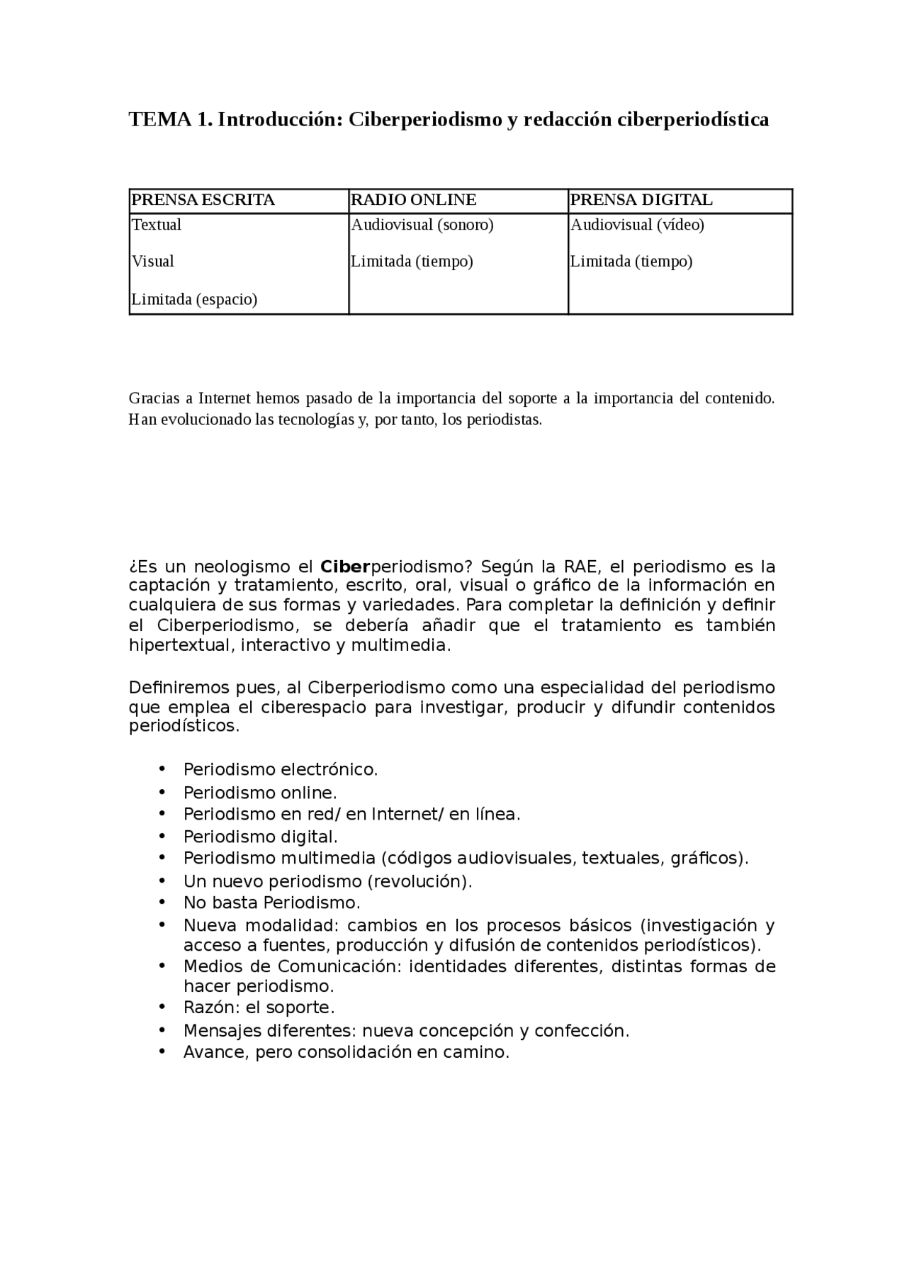 Introducción: ciberperiodismo y redacción ciberperiodística - Apuntes ... Introducción: ciberperiodismo y redacción ciberperiodística - Apuntes ...