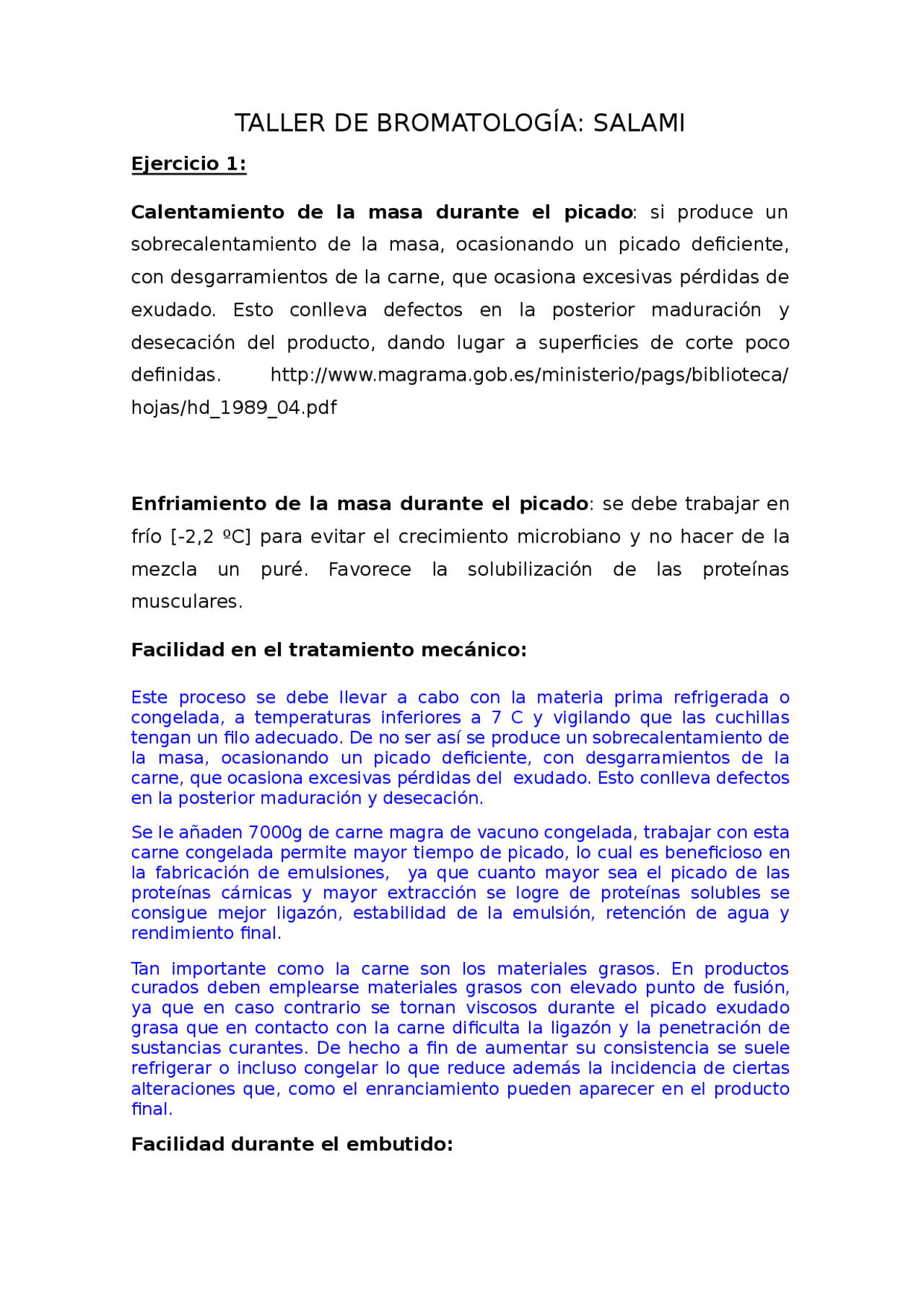 TALLER ELABORACION DEL PAN - Apuntes de Bromatología | Docsity