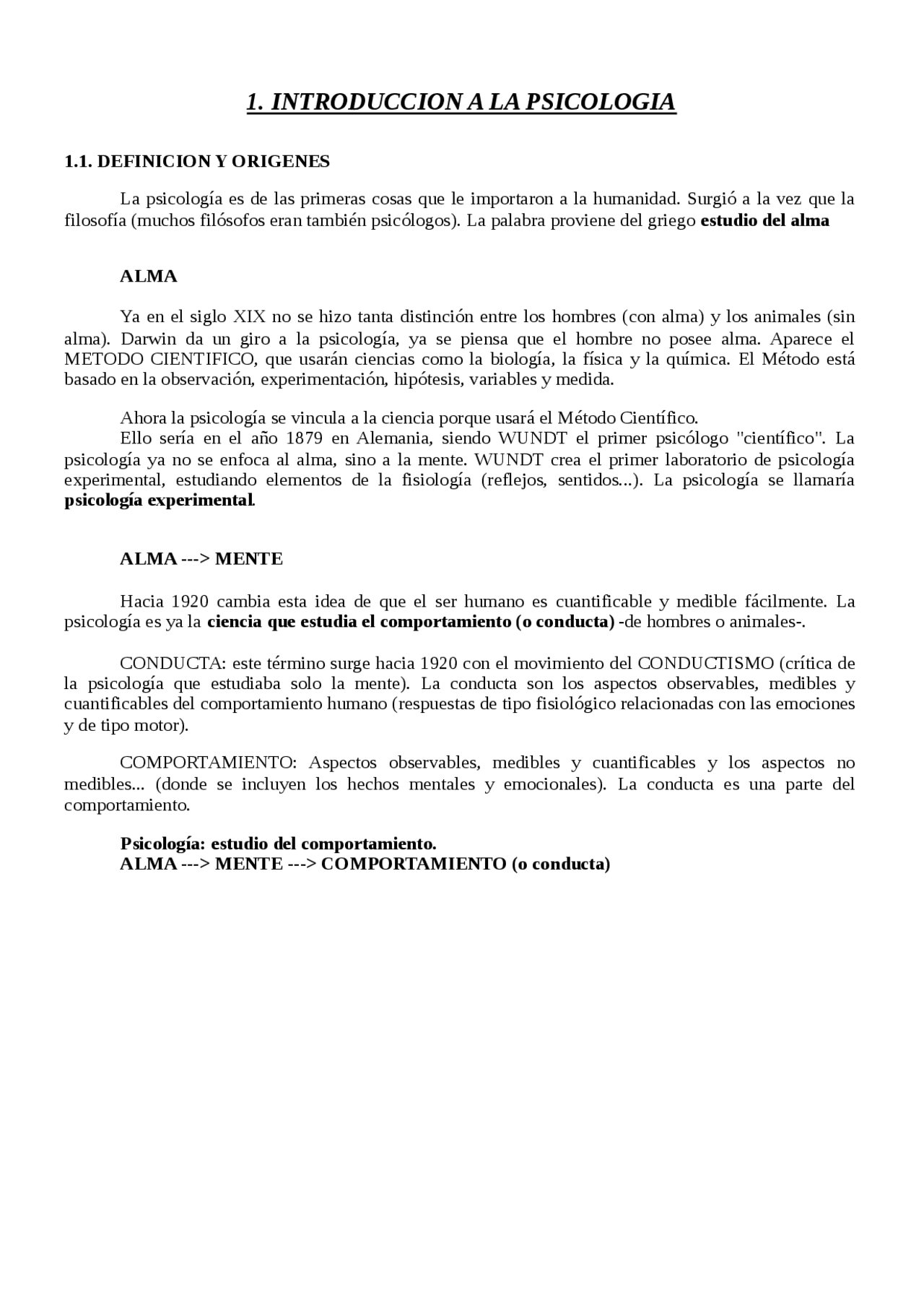 Introducción a la psicologia - Apuntes de Psicología - Docsity