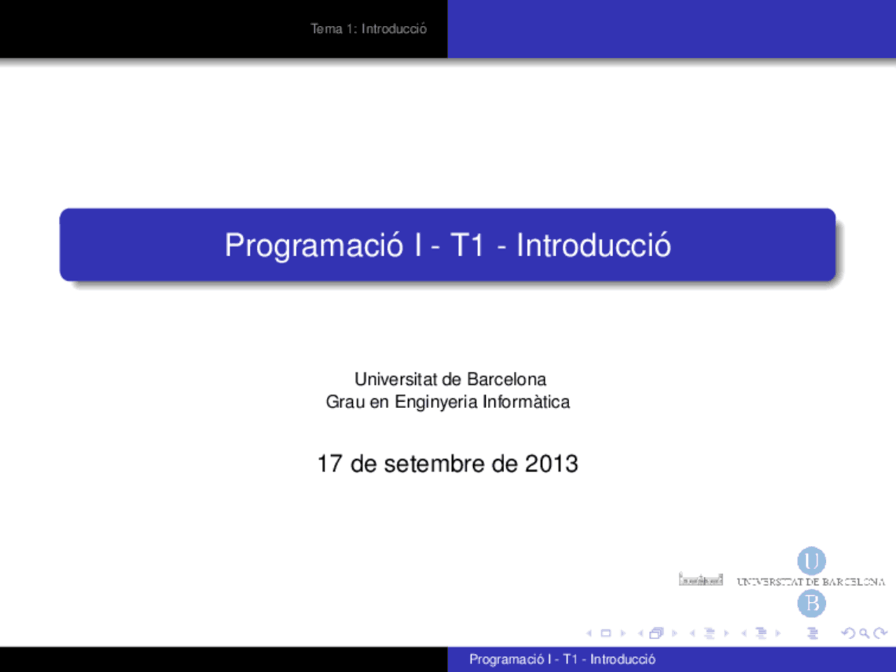 Programaci´oI-T1-Introducci´o17desetembrede - Apuntes de Algoritmos y ...