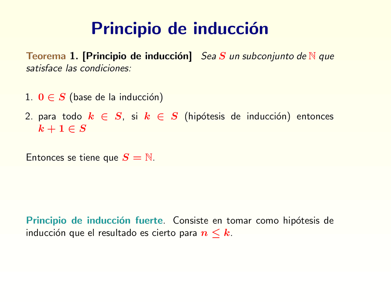 Principio de Inducción - Apuntes de Álgebra - Docsity
