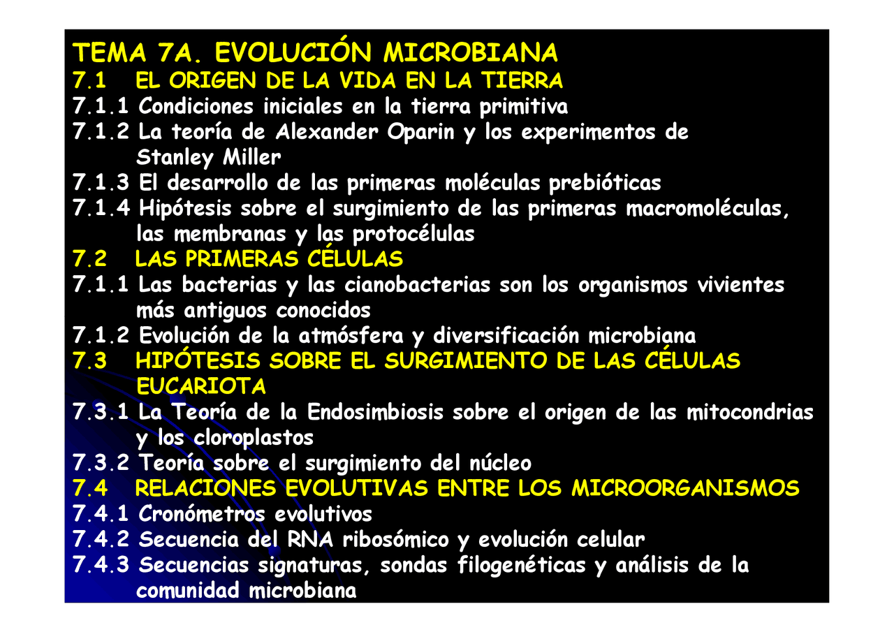 Evolucion microbiana1 - Apuntes de Microbiología - Docsity
