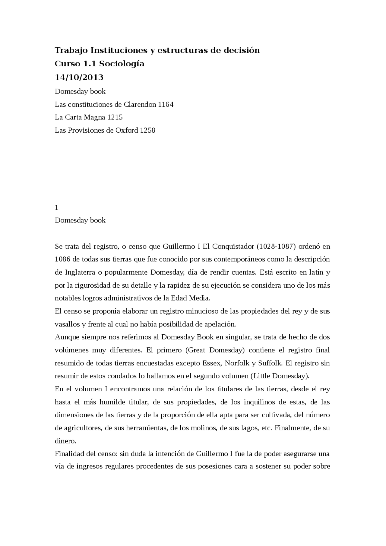 Limitación del poder real en Inglaterra - Apuntes de Sociología - Docsity