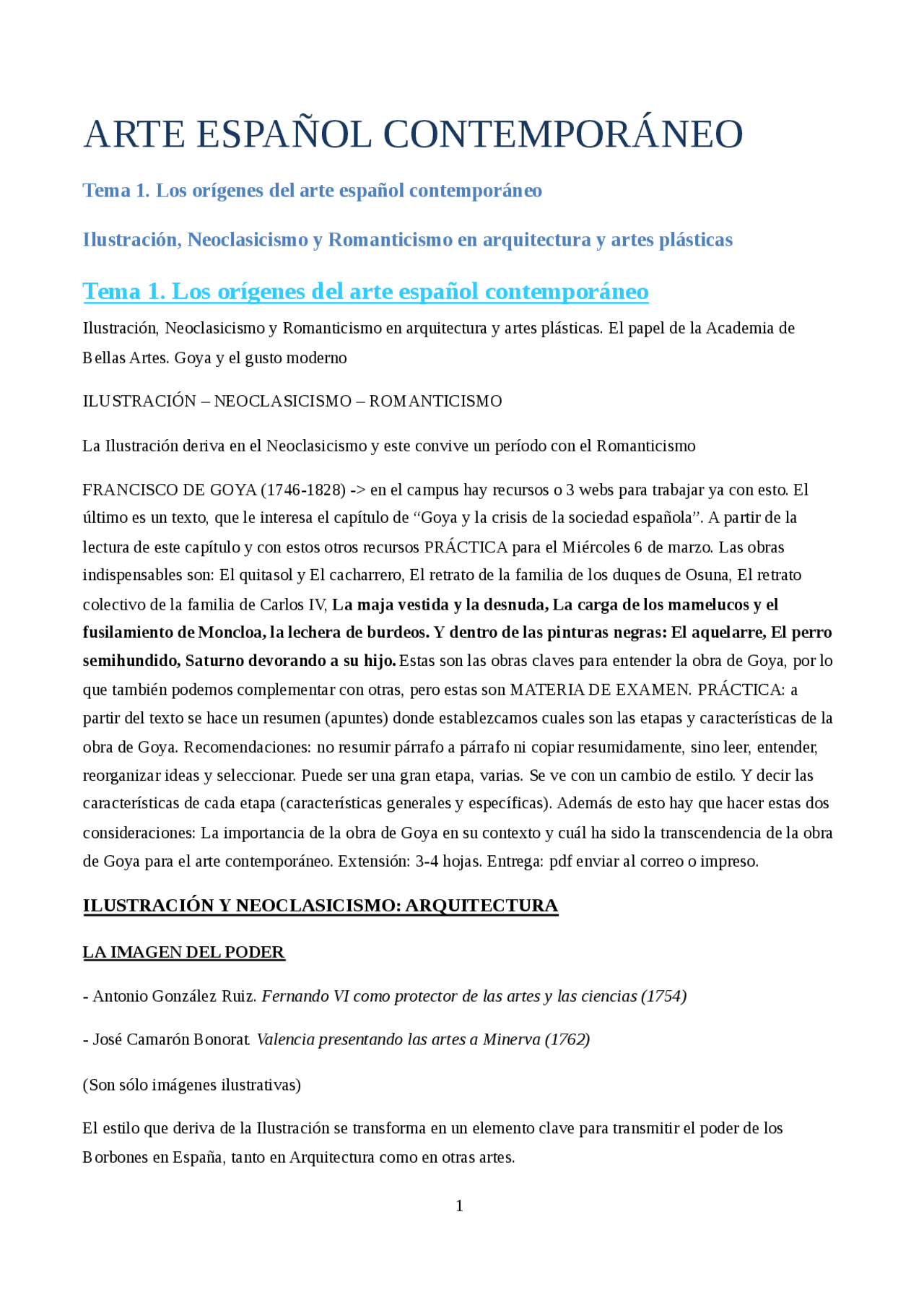 ARTE CONTEMPOÁNEO ESPAÑOL - Apuntes de Arte Contemporáneo - Docsity