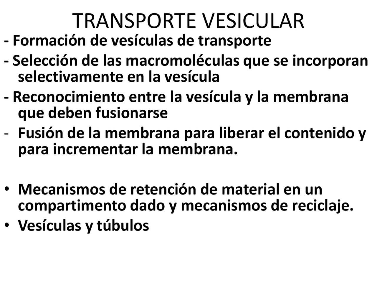 Transporte vesicular. - Apuntes de Biología Molecular - Docsity