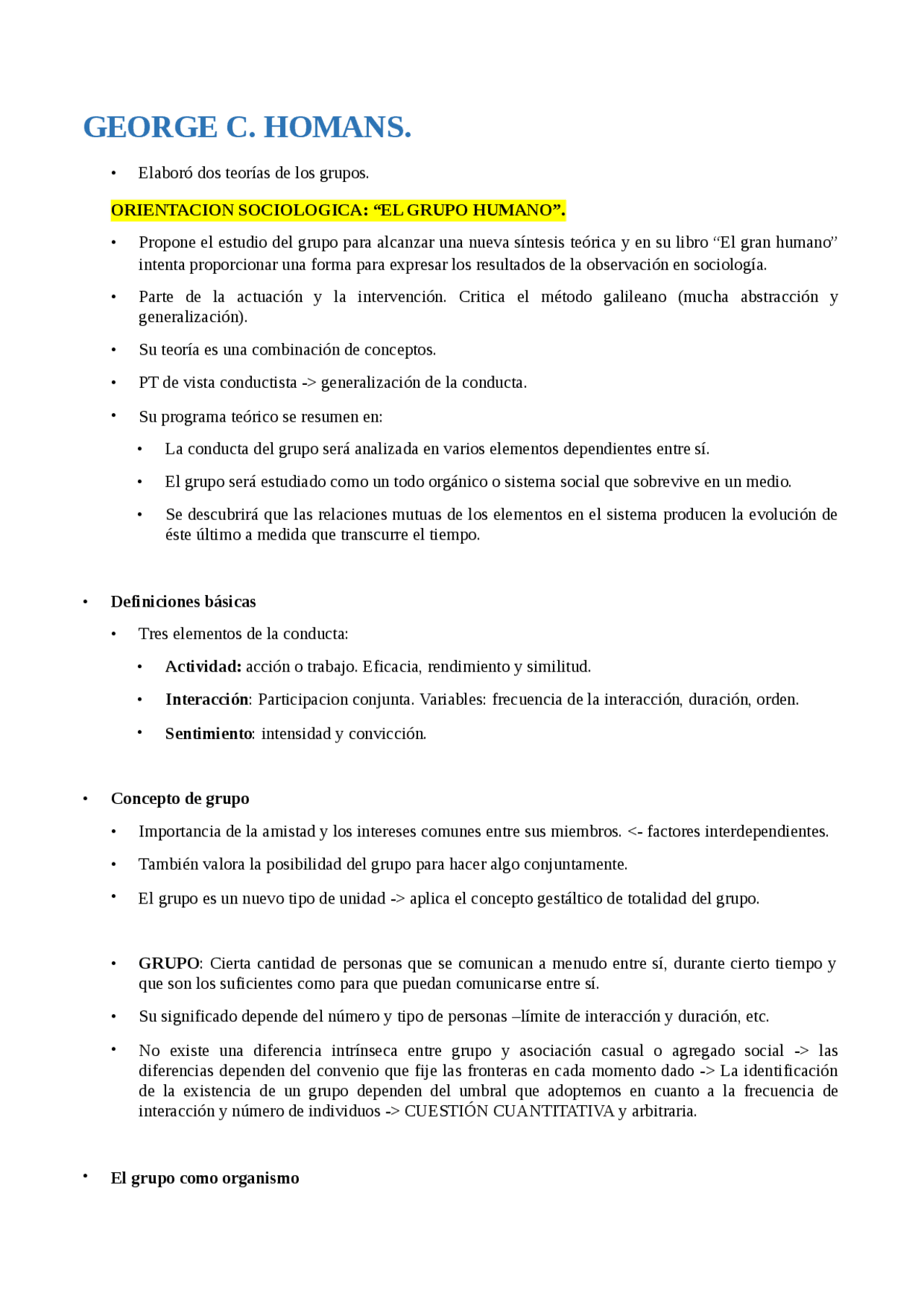 GEORGE C HOMANS Resumen PSICOLOGIA DE GRUPOS - Resúmenes de Psicología ...