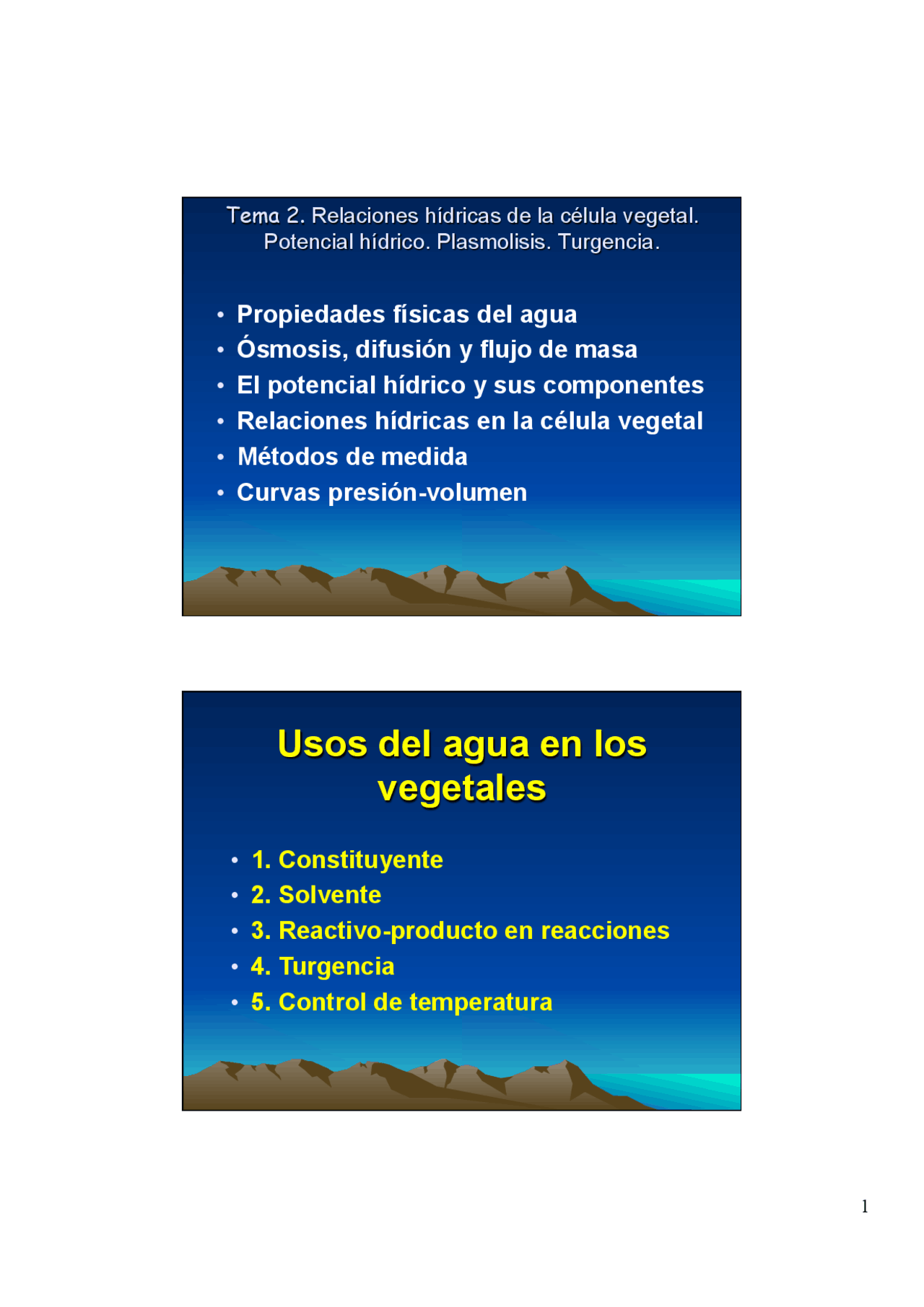 Tema 2 - Fisio Vegetal I - Apuntes de Fisiología de las Plantas - Docsity