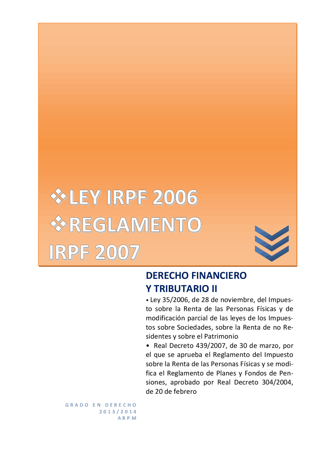 DERECHO FINANCIERO Y TRIBUTARIO II LEY IRPF 20 - Apuntes de Derecho ...