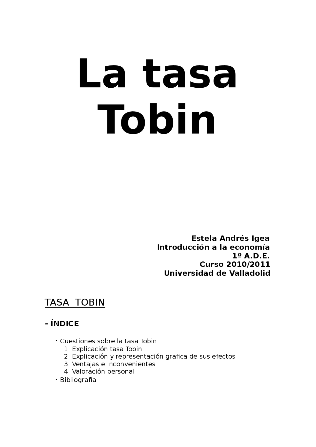 La tasa Tobin - Introducción a la economía - Apuntes de Derecho ...