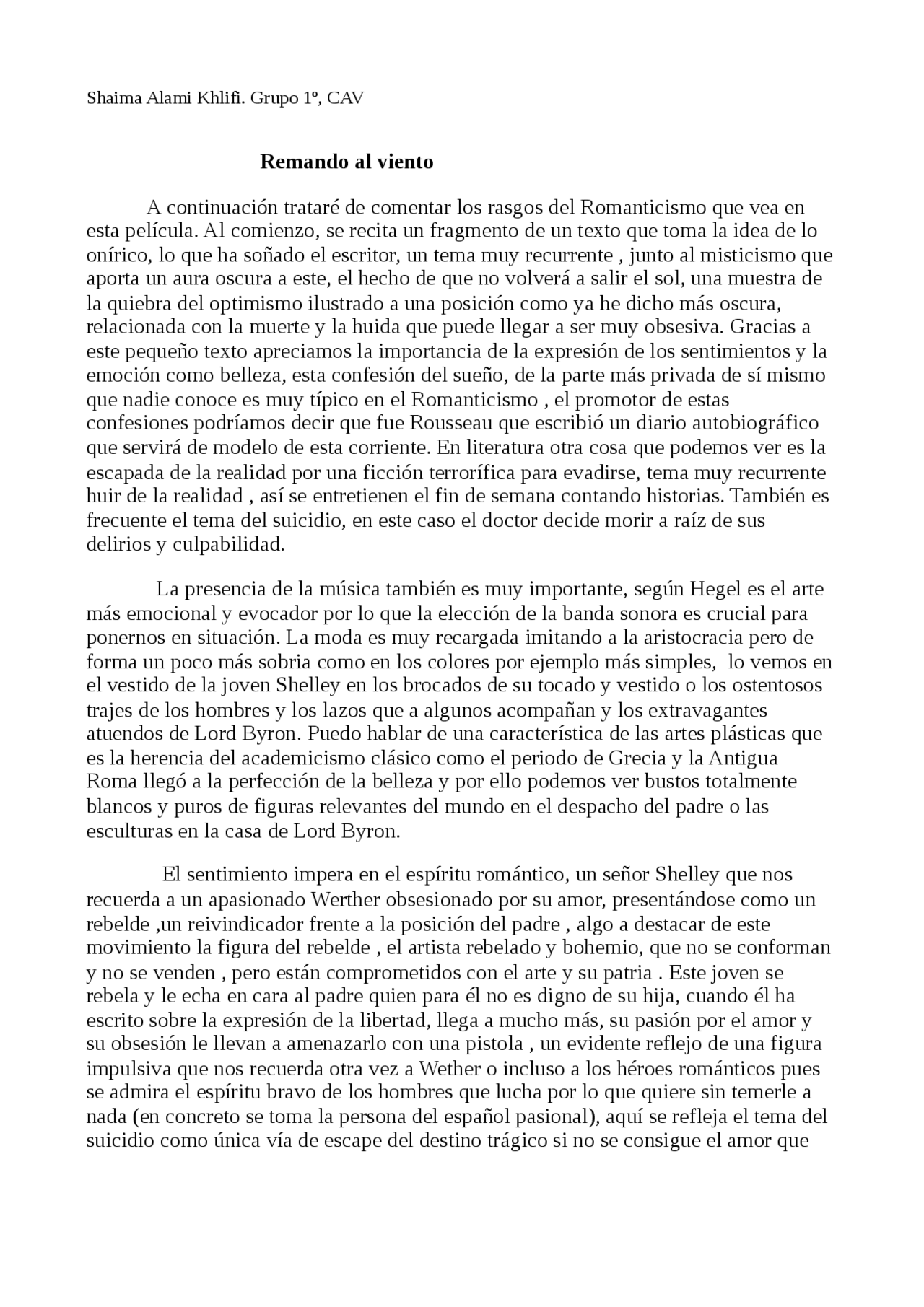 Comentario Remando Al Viento Apuntes De Comunicación Audiovisual
