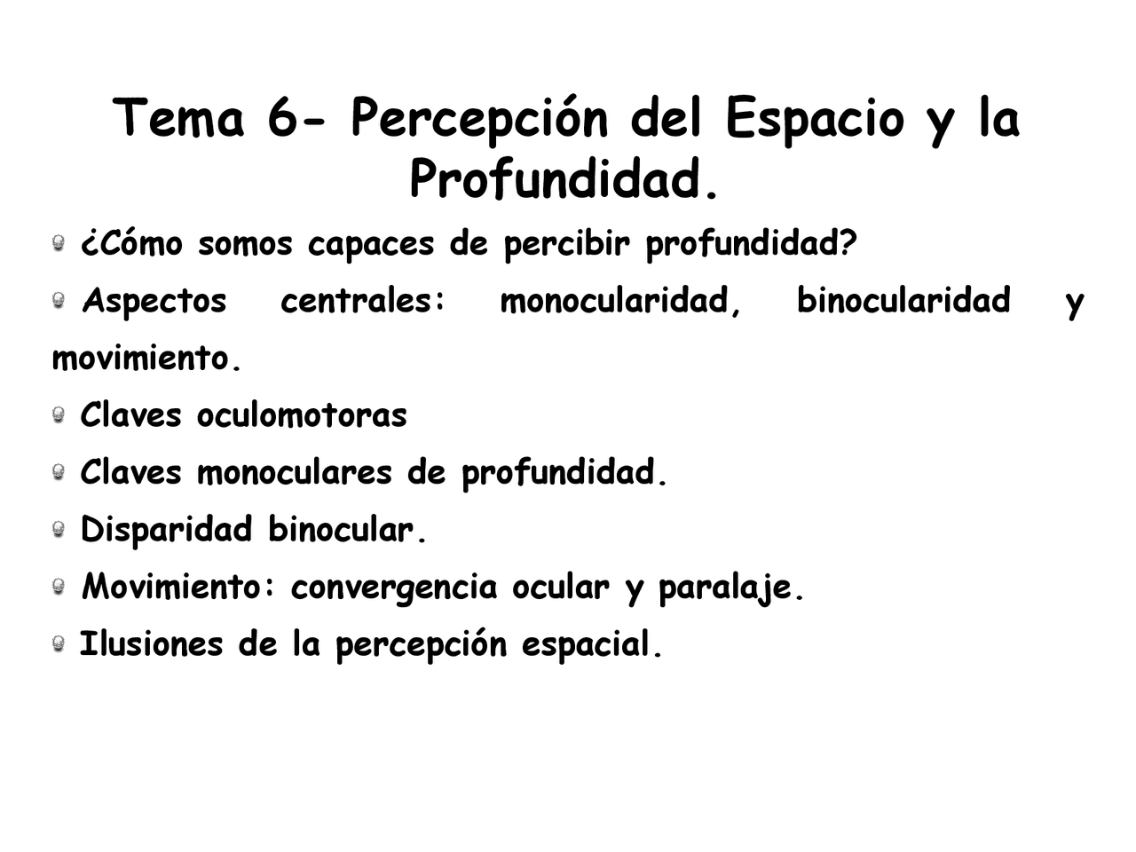 Diapos profundidad - Apuntes de Psicología - Docsity