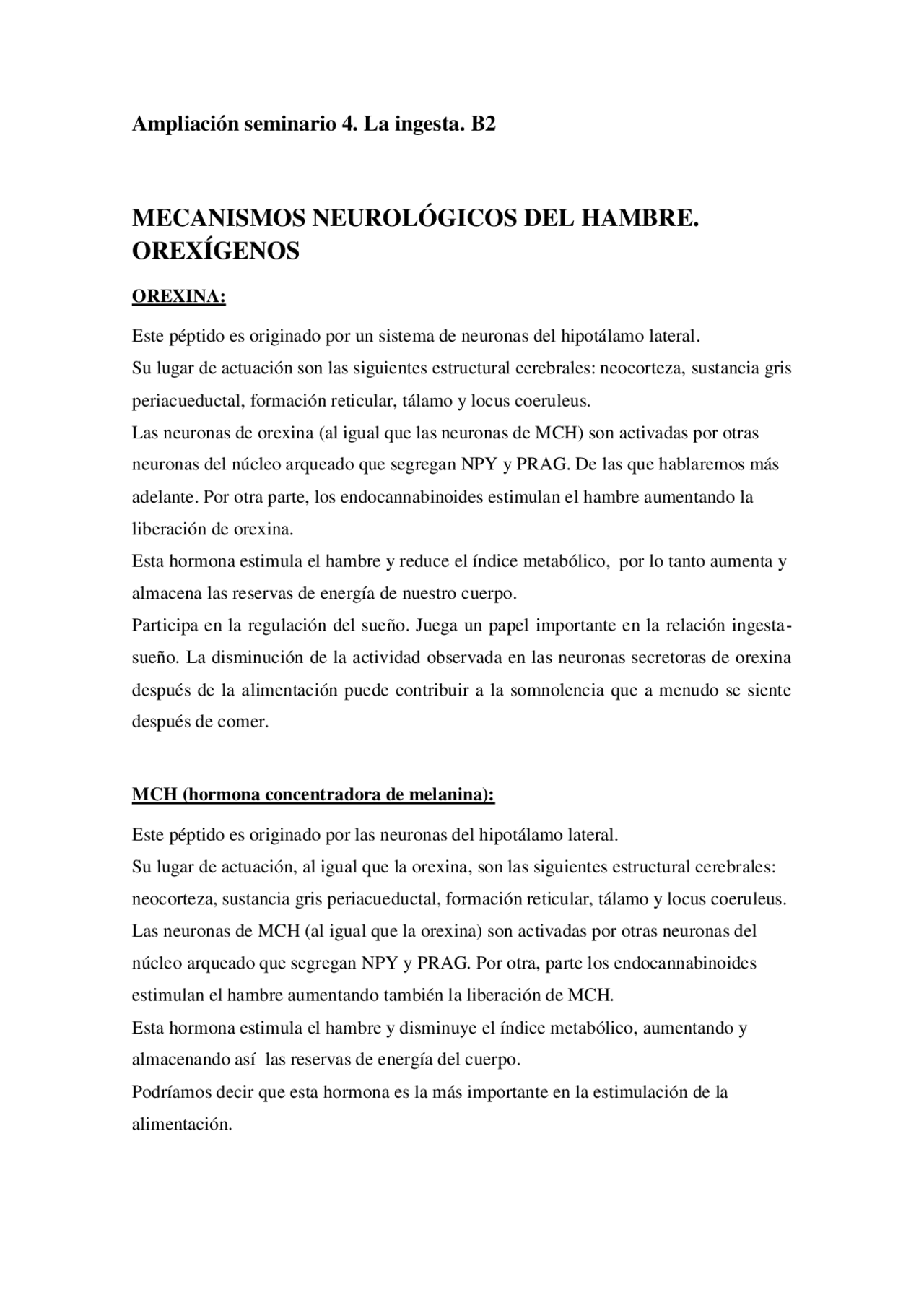 Orexigenelos y anorexigenos - Apuntes de Estadística - Docsity