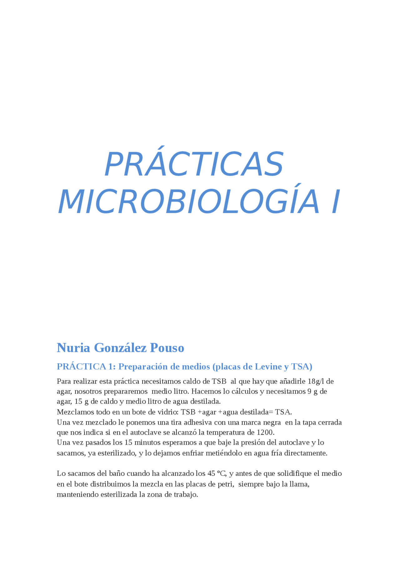 Practicas microbiología - Ejercicios de Microbiología - Docsity